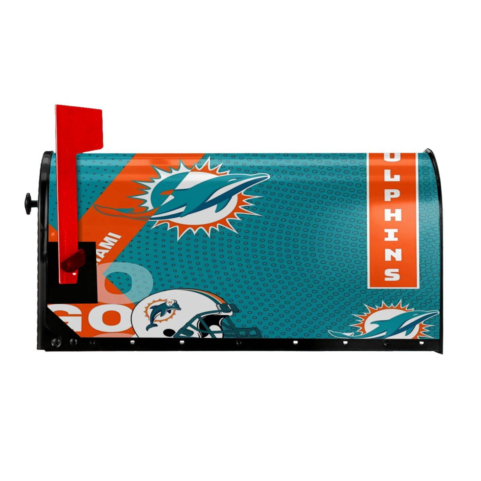 Dolphins Football Team Pattern Magnetic Mailbox Cover, Waterproof and ...