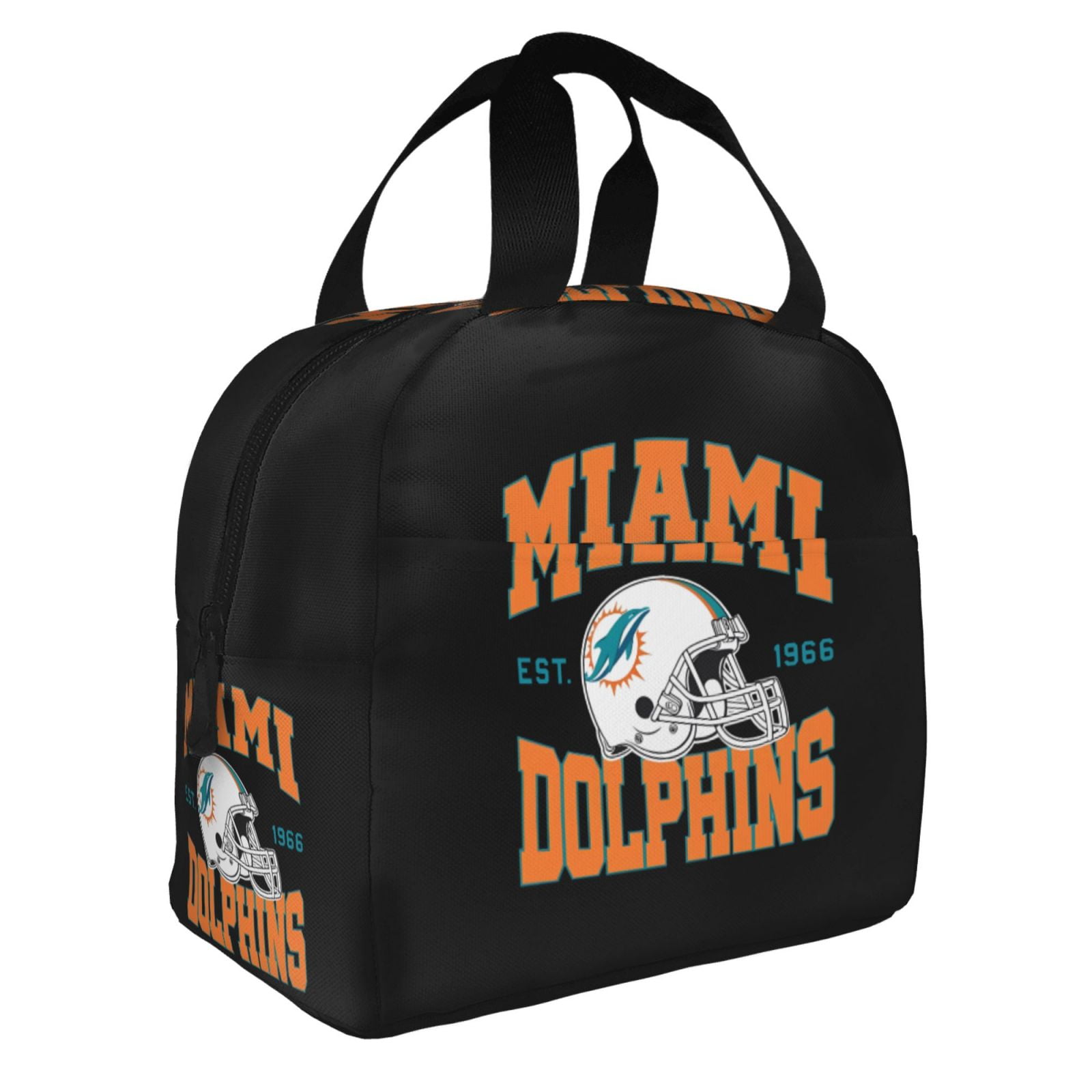 Dolphins Football Team Portable Aluminum Foil Thick Insulated Lunch Bag, Portable Handheld Lunch ...