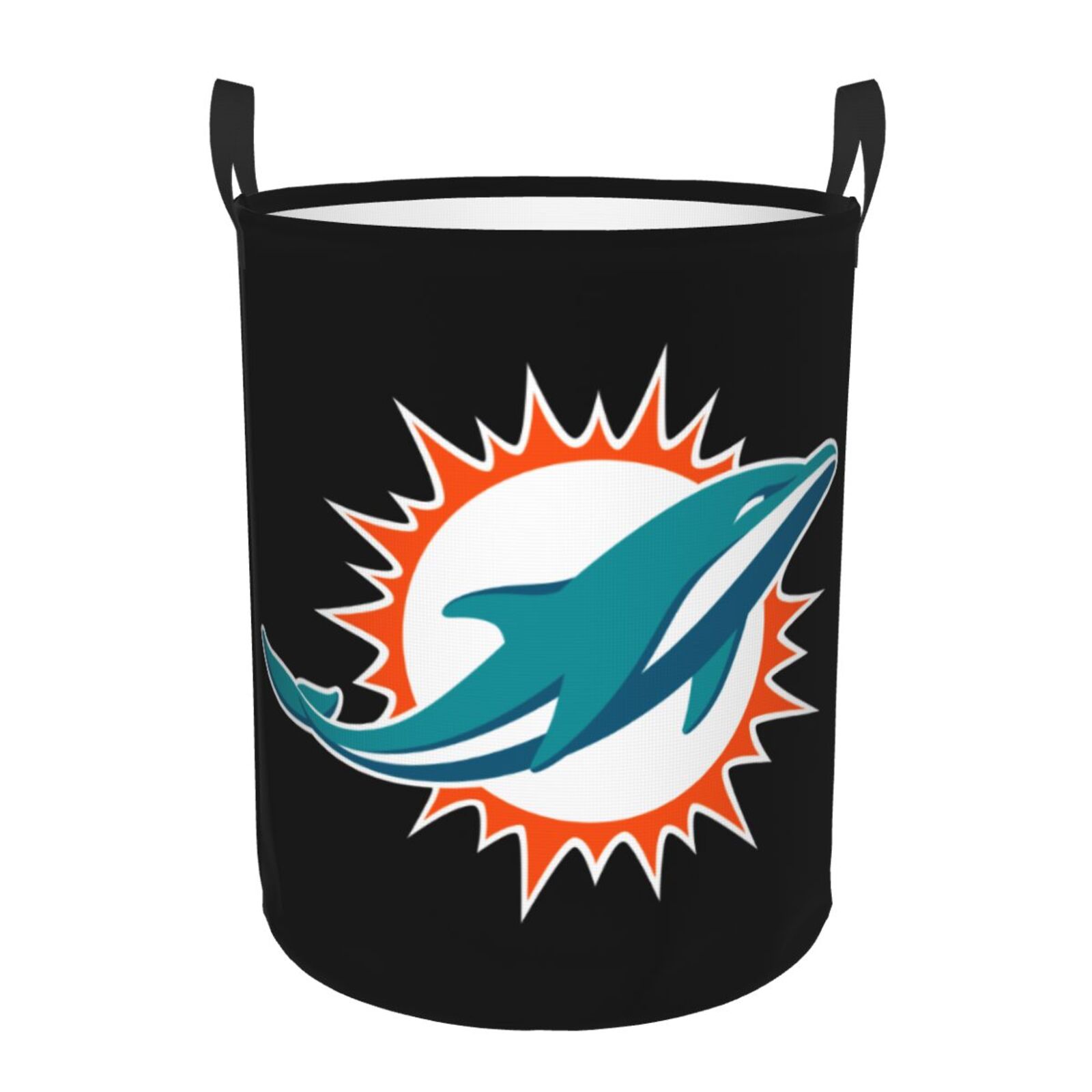 Dolphins Football Team Round Single Layer Laundry Basket, Baby Round ...