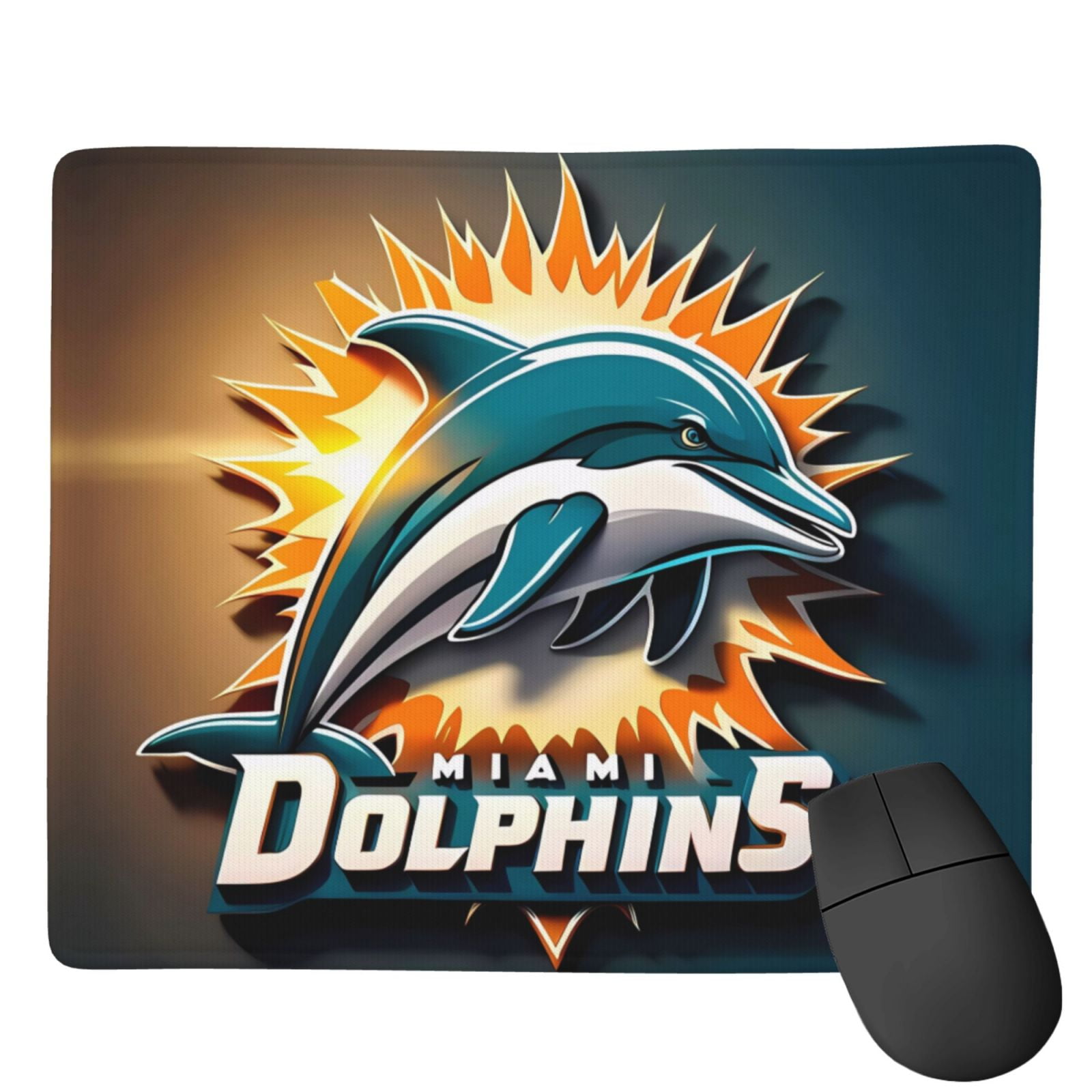 Dolphins Football Theme Mouse Pad 7x9 Inch - Non-slip Rubber Bottom ...
