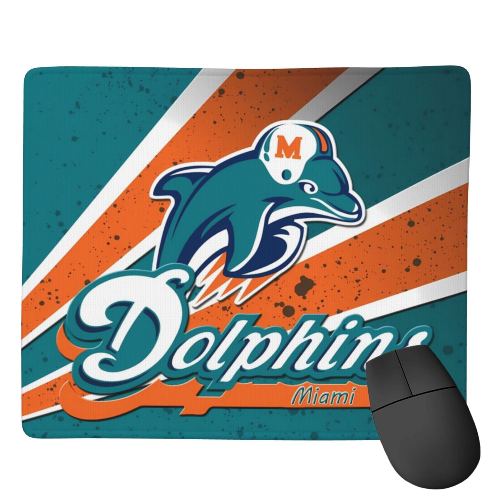 Dolphins Football Theme Mouse Pad 7x9 Inch - Non-slip Rubber Bottom ...