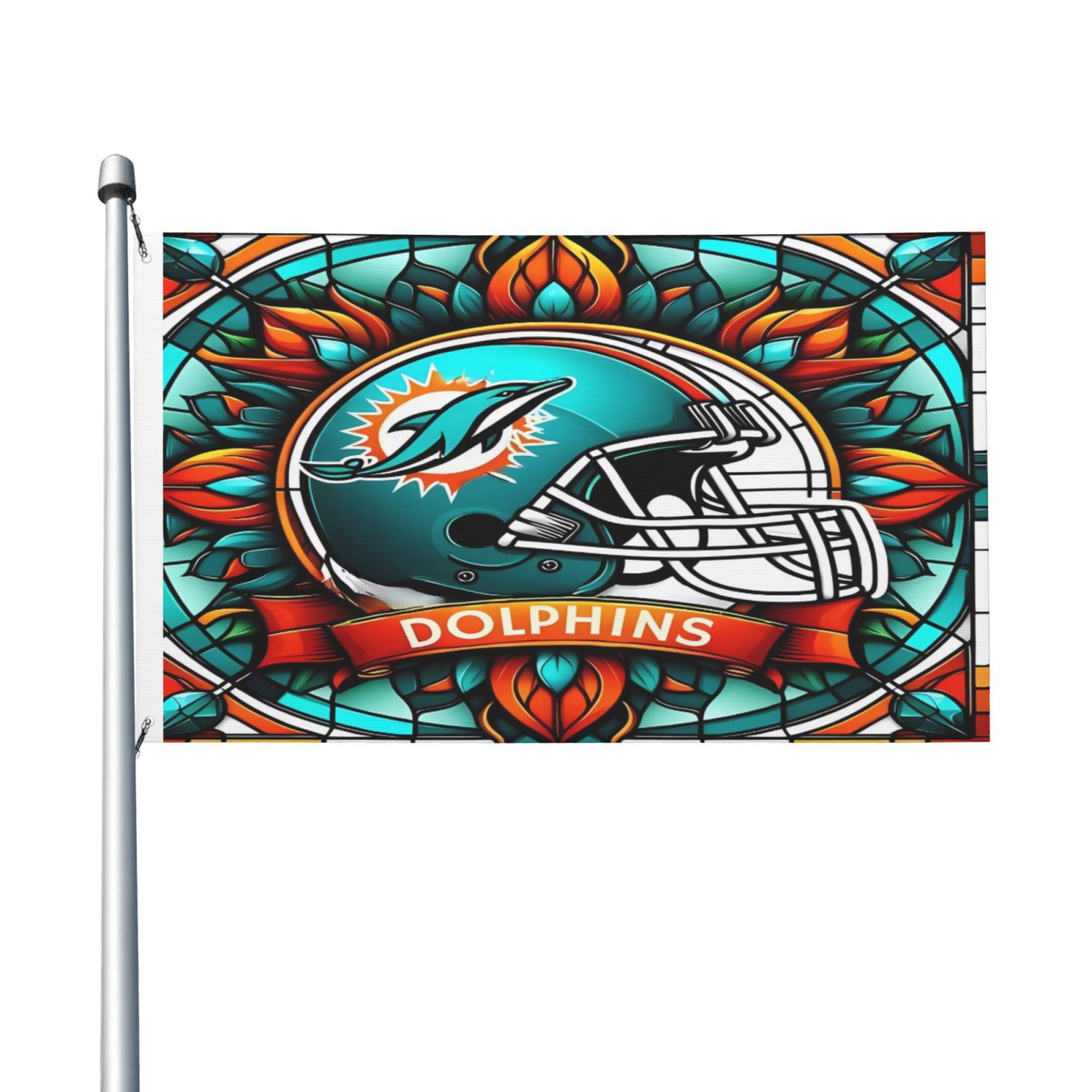 Dolphins Football team double-sided flag 3x5FT, garden hanging flag ...