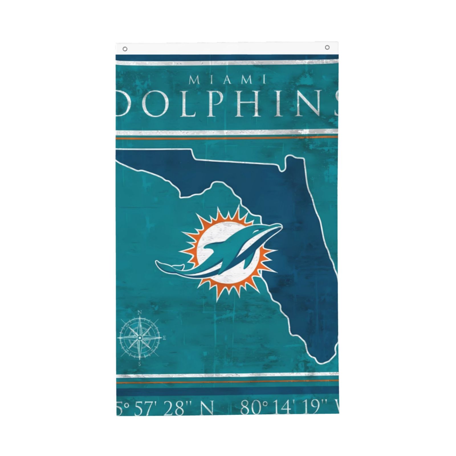 Dolphins Football team double-sided flag 3x5FT, garden hanging flag ...