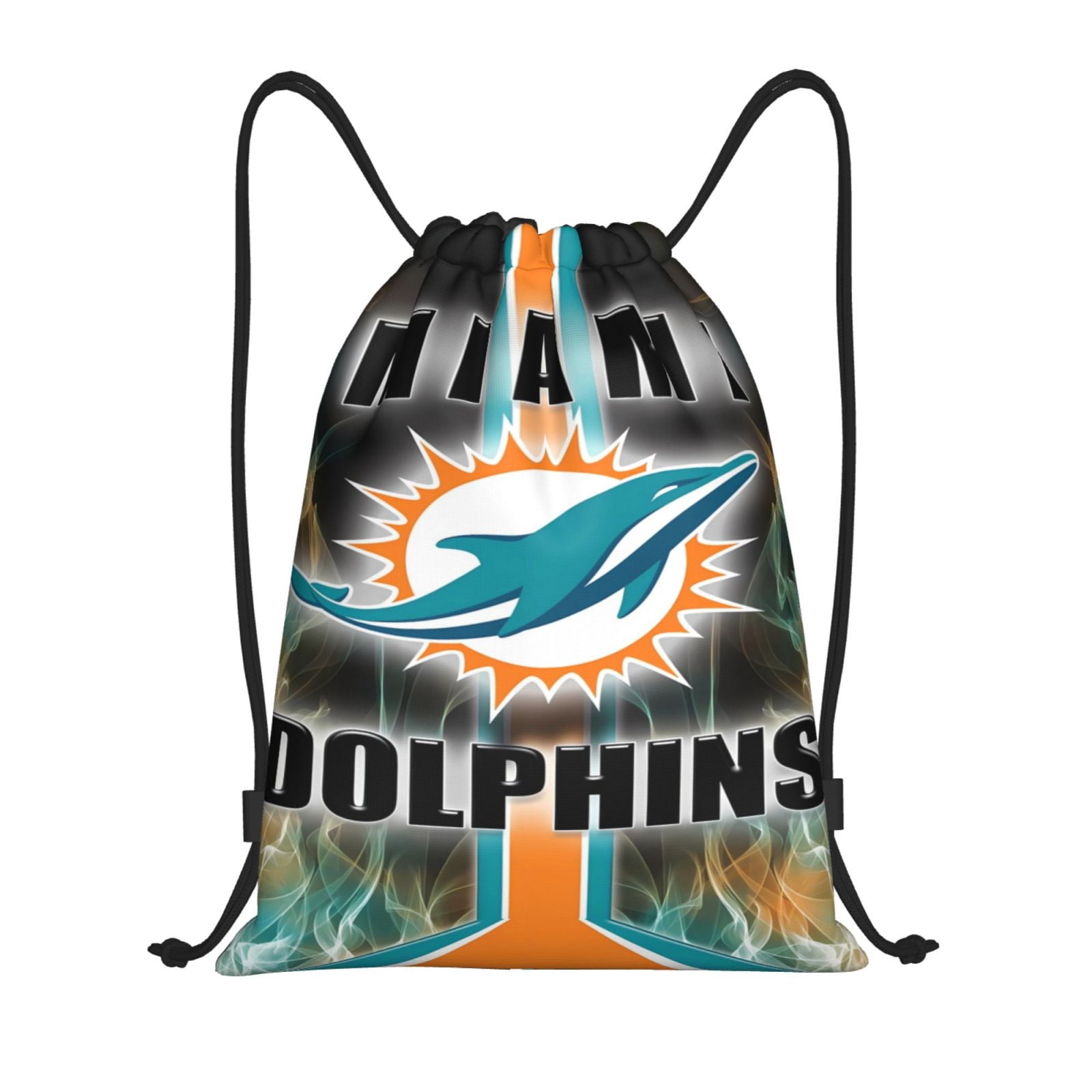 Dolphins Football team pattern casual drawstring backpack, gym bag ...