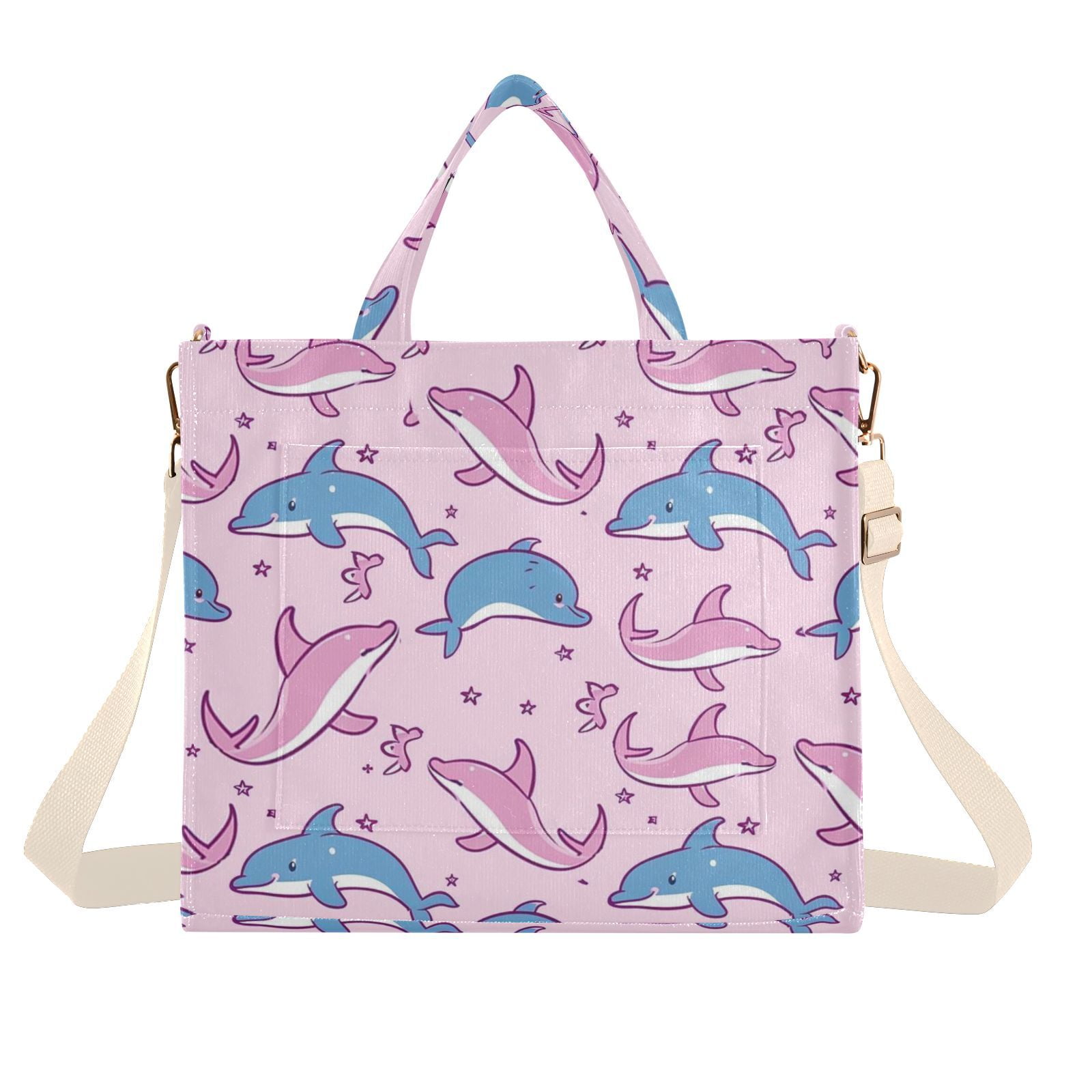 Dolphins Full Corduroy Tote Bag Handbag Large Messenger Bag Shoulder ...