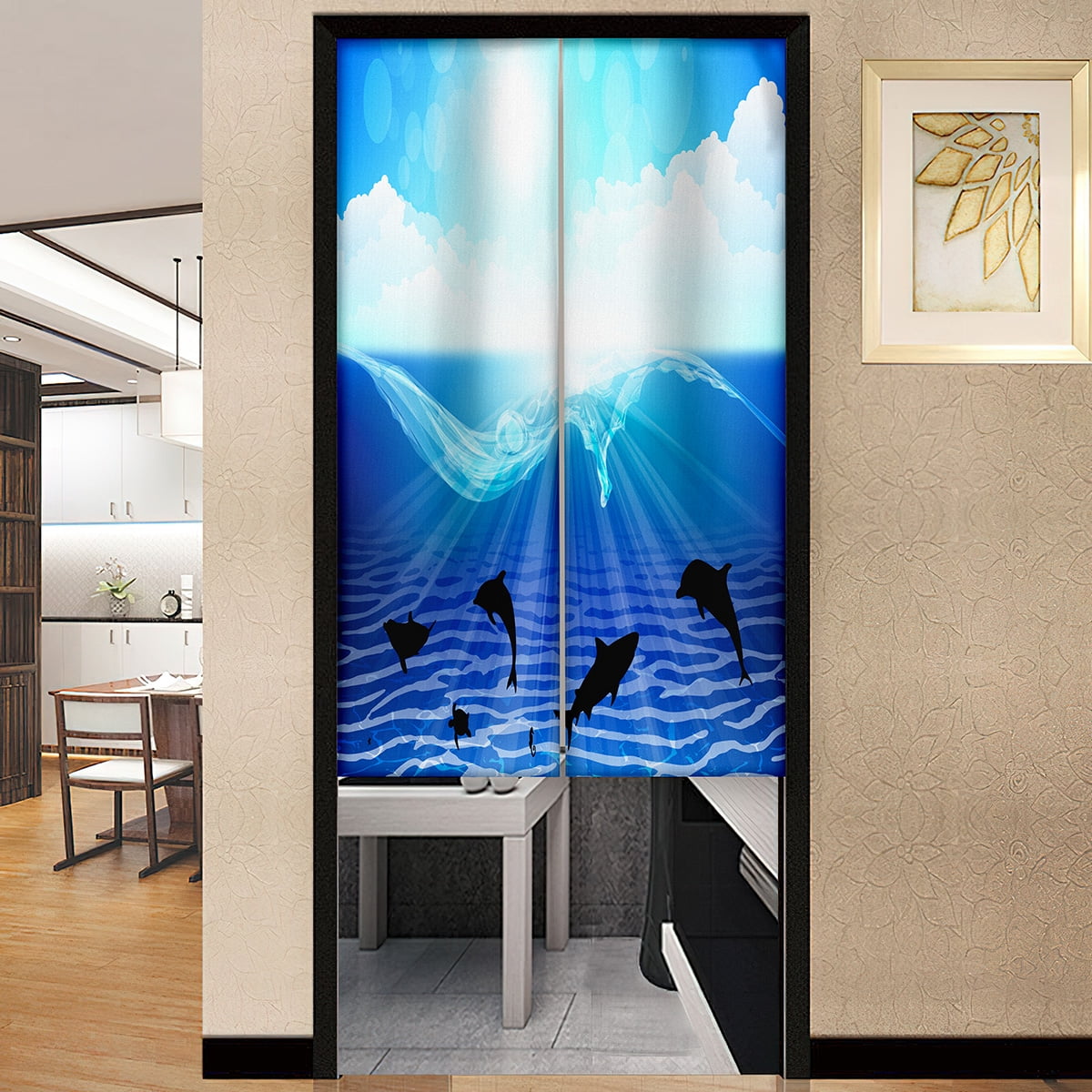 Dolphins Jump Sea Door Curtain Kids Boys Bedroom Kitchen Living Room ...