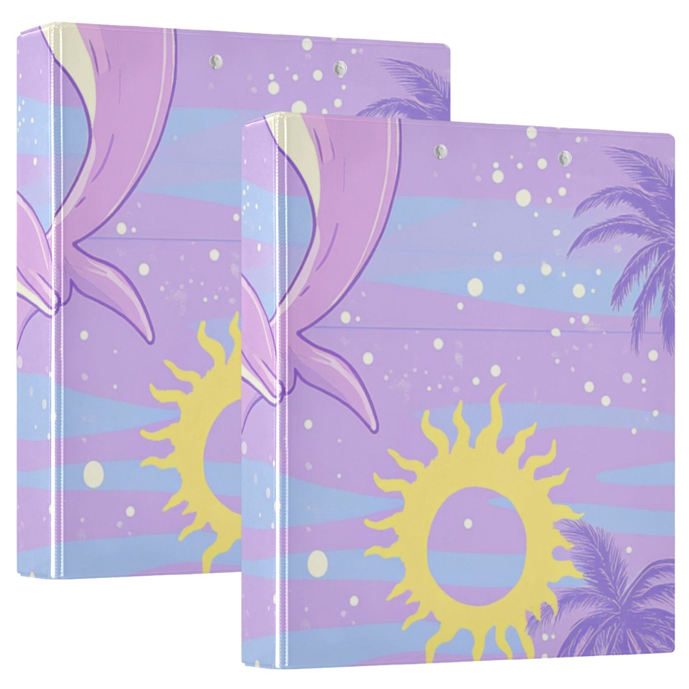 Dolphins Jumping 3 Ring Binders 1.5 inch Hardcover File Folders with ...