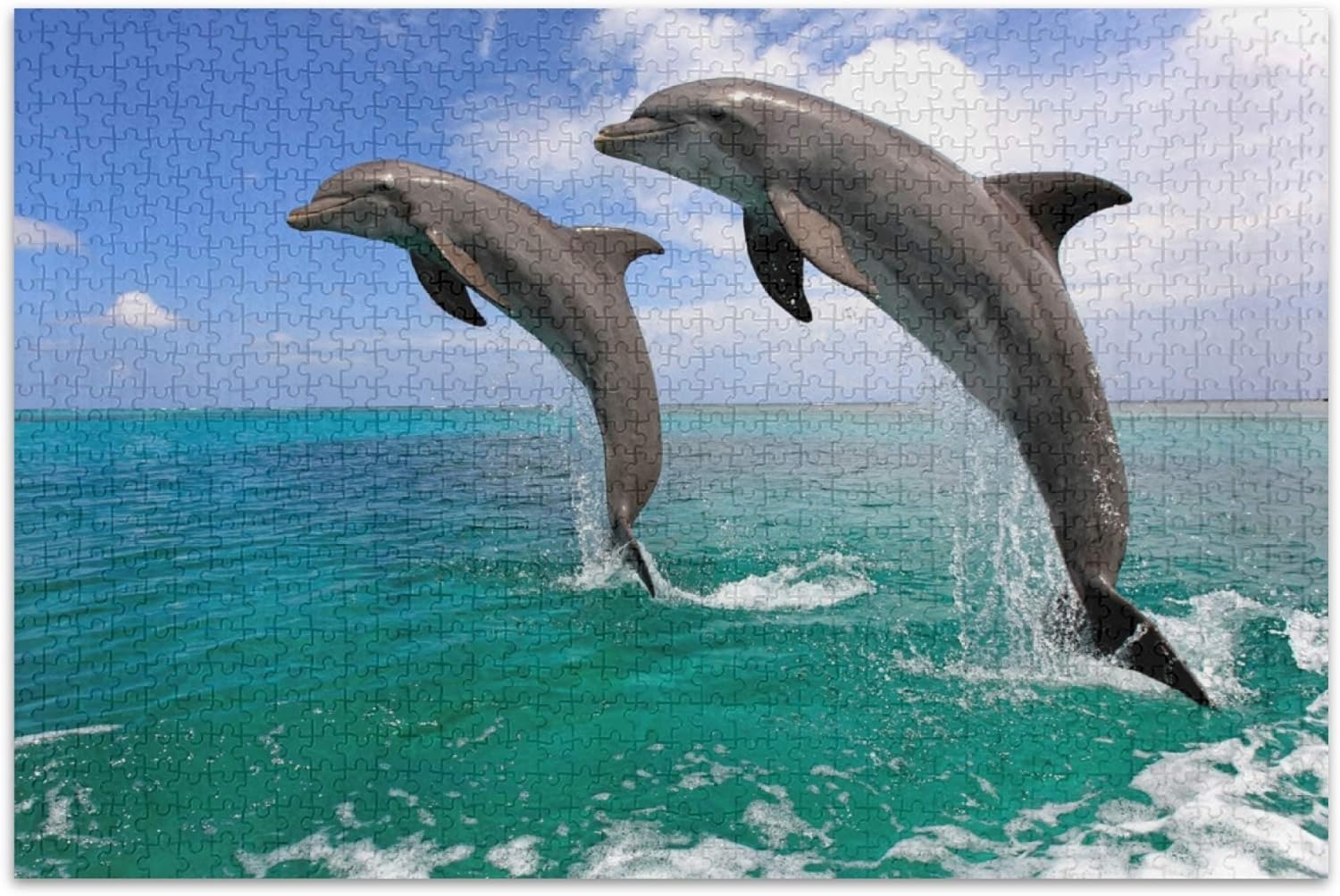 Dolphins Jumping Out of Water Jigsaw Puzzles for Adults 1000 Pieces Fun ...