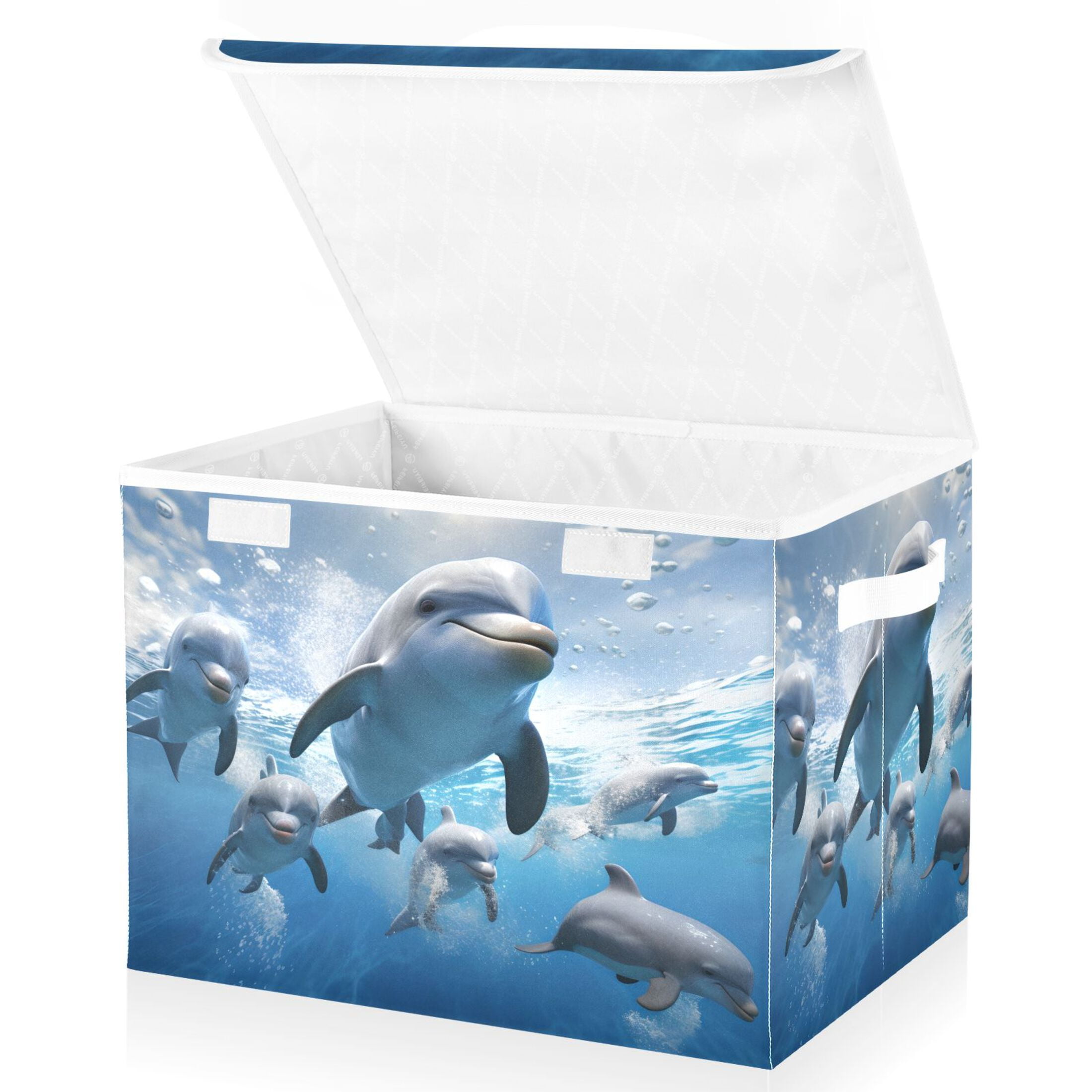 Dolphins Large Lidded Bin Foldable Storage Baskets Boxes Cubes Lids ...