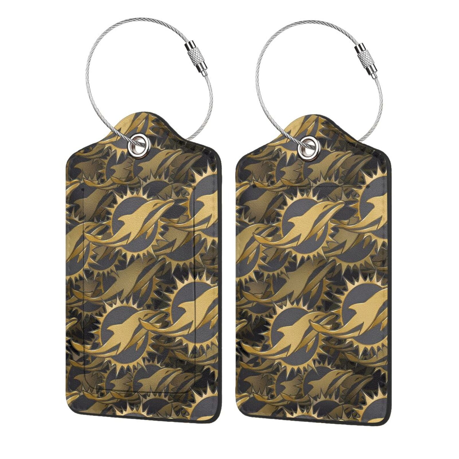 Dolphins Leather Luggage Tag Leather Suitcase Baggage Tags Luggage Tag ...