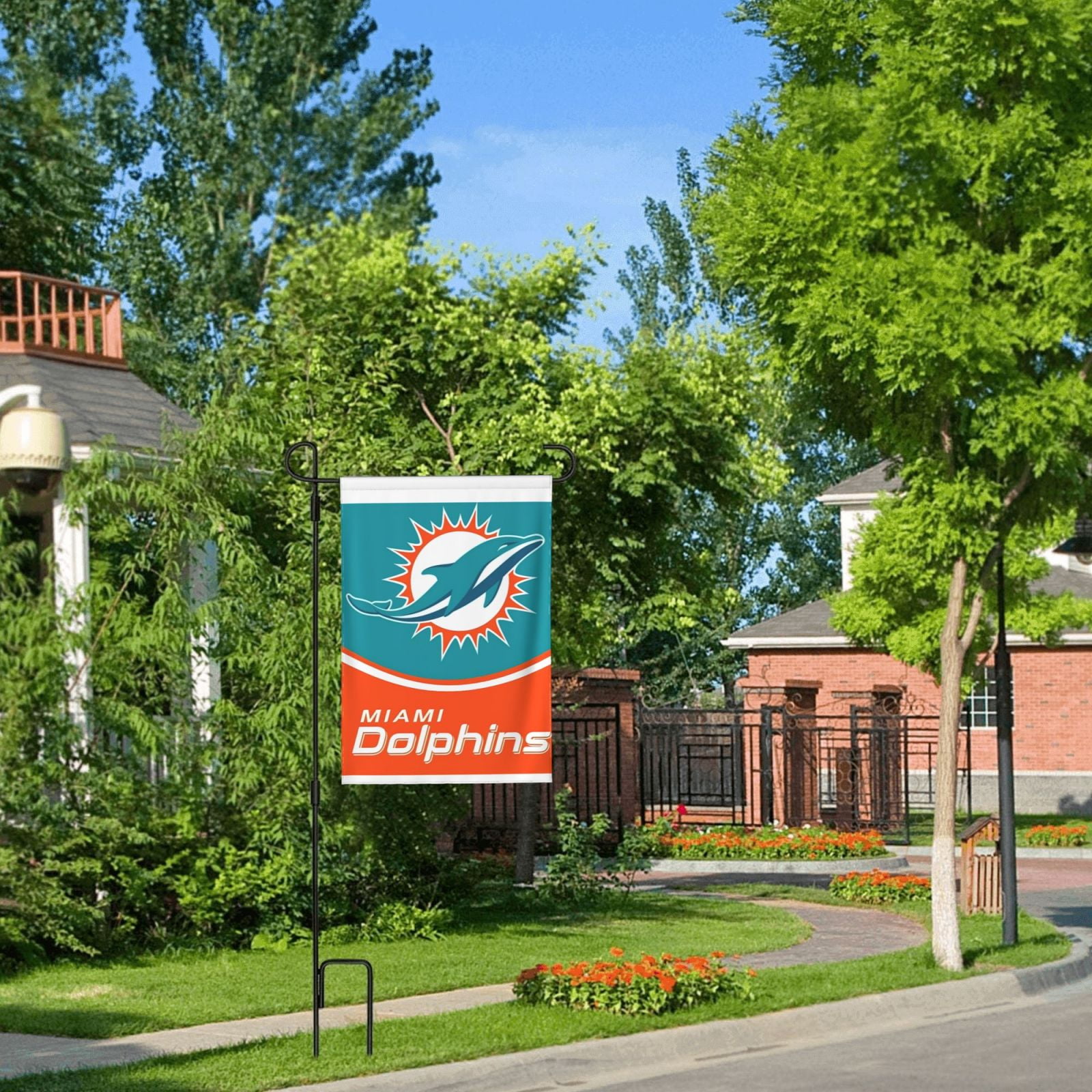 Dolphins Logo Printing Double Sided Flag Personalized Garden Flag Home ...