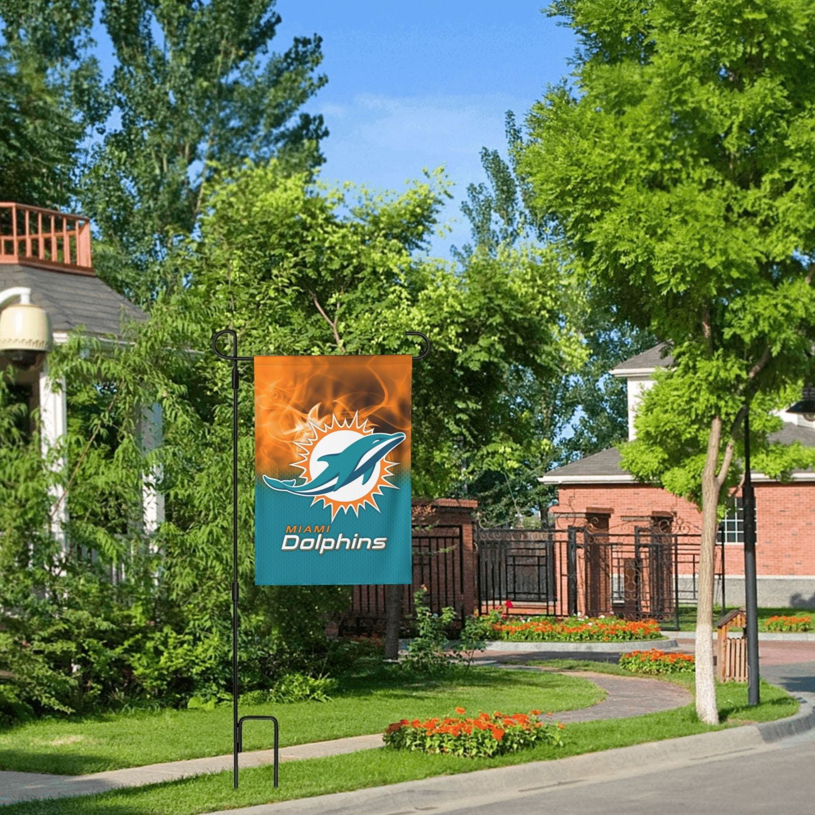 Dolphins Logo Printing Double Sided Flag Personalized Garden Flag Home ...