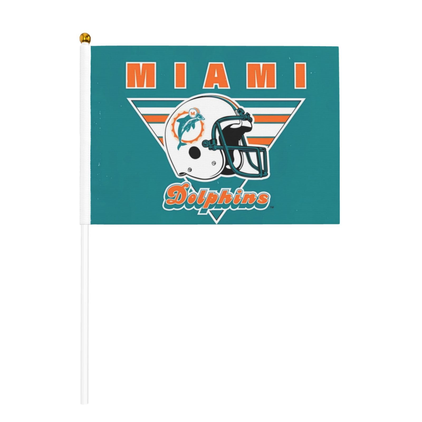 Dolphins Logo Printing Handheld Flag 6 Piece 5.5x8.2in Double Sided ...