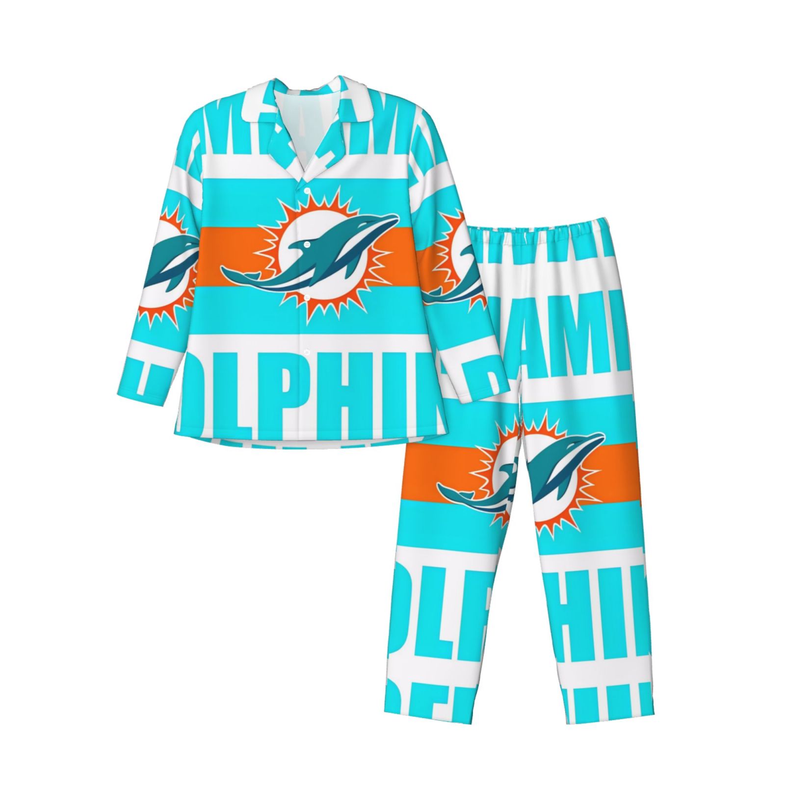 Dolphins Mens Long Sleeved Pajama，Long-Sleeved Men's Pajamas，Mens ...
