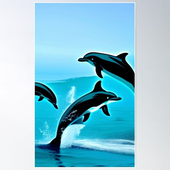 Dolphins Poster Wall Art, Modern Wall Decor For Living Room Bedroom ...