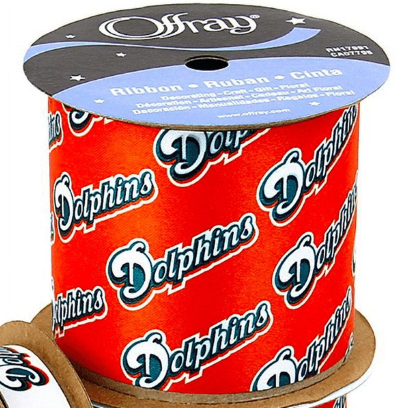 Dolphins Printed Ribbon 2-1/2-Inch Width, 9 Foot Spool - Walmart.com