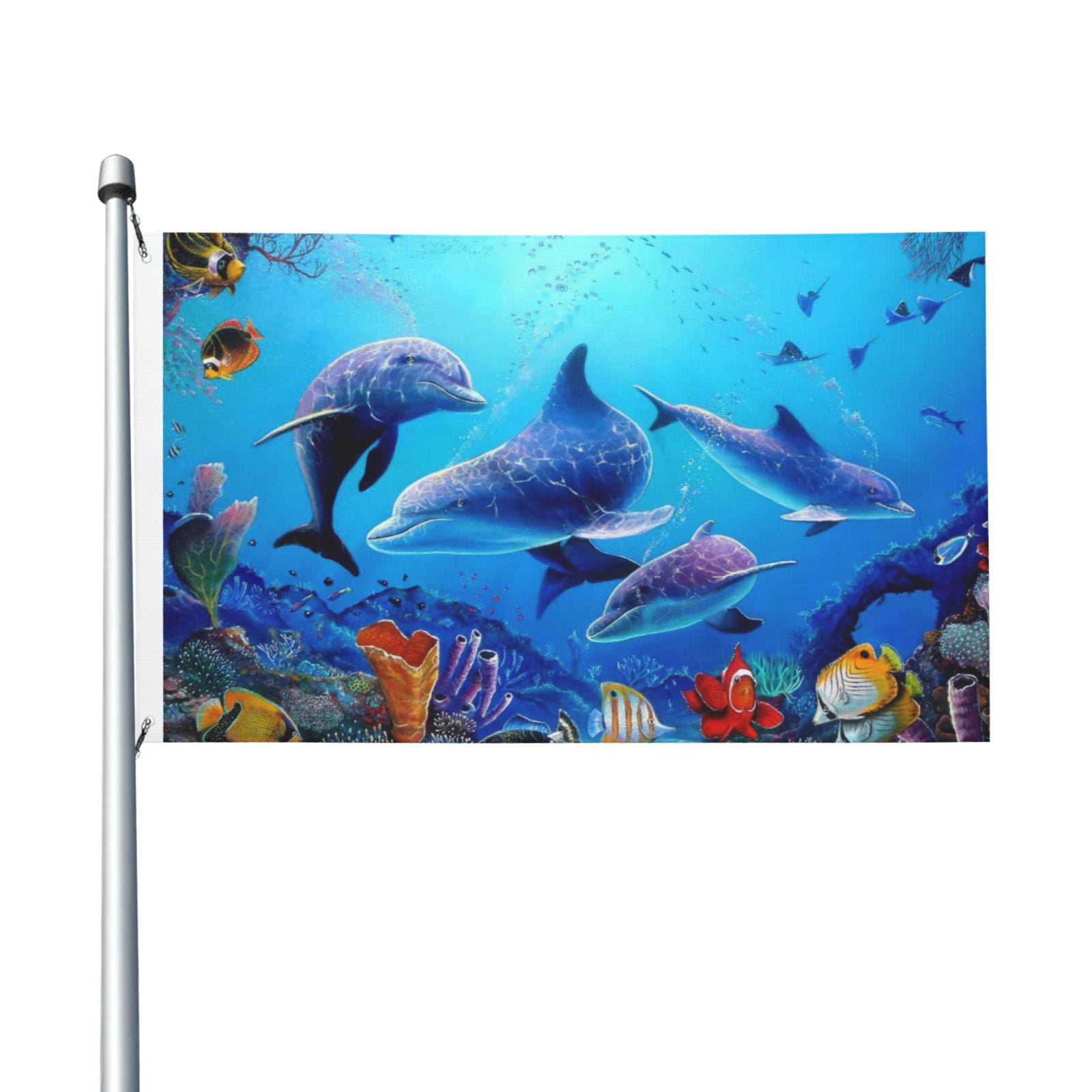 Dolphins Rainbow Dolphin Flag 3X5 Ft Garden Yard House Flags Banner ...