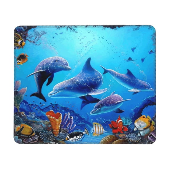Dolphins Rainbow Dolphin Mouse Pad Non-Slip Rubber Gaming Mousepad ...