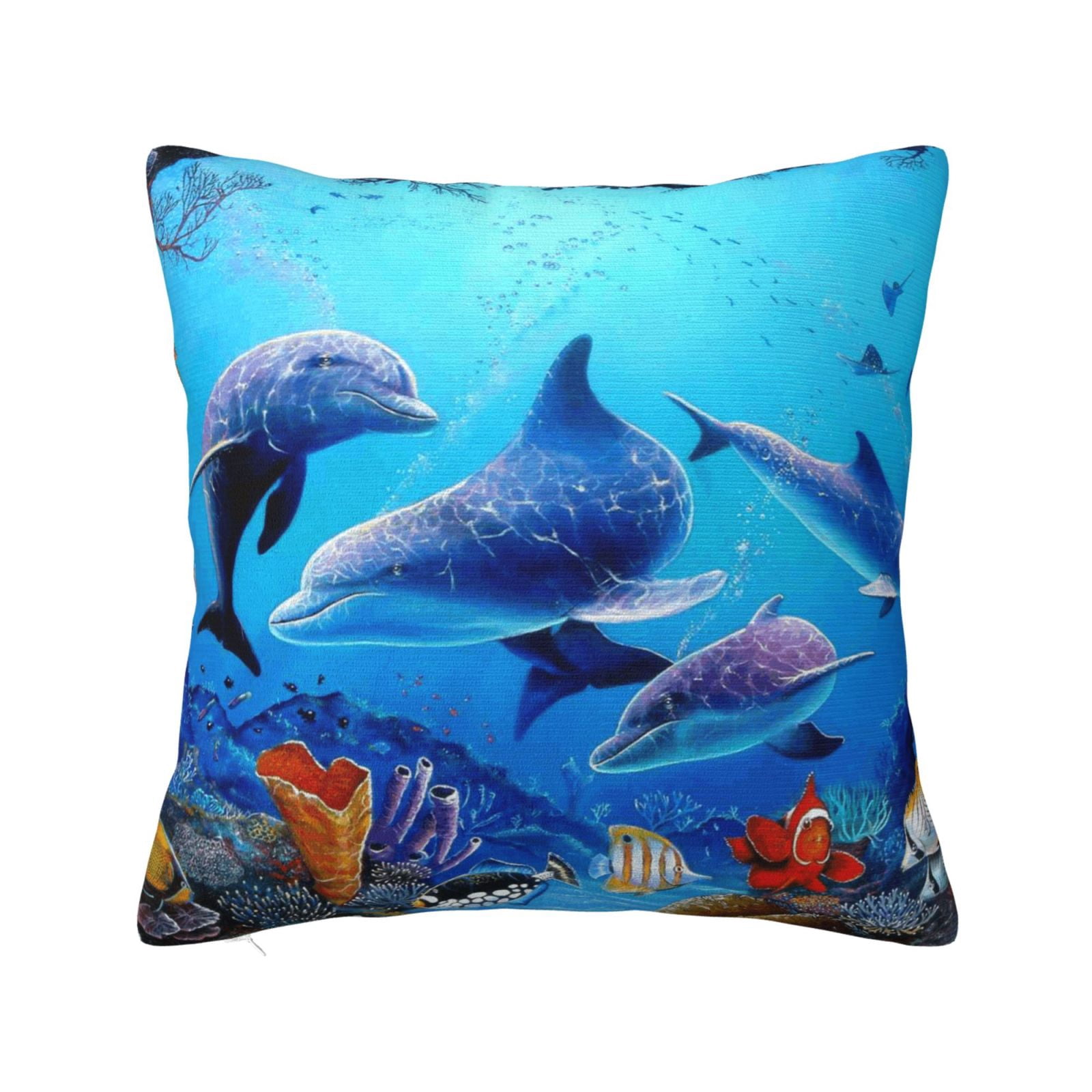 Dolphins Rainbow Dolphin Throw Pillow Cases Decorative Cushion Covers ...