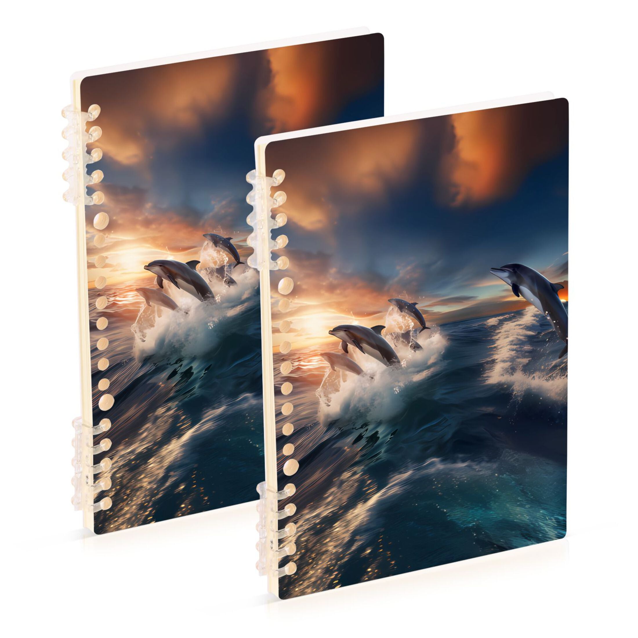 Dolphins Sky Waves Ring Binder Notebook Journey Note Diary College ...