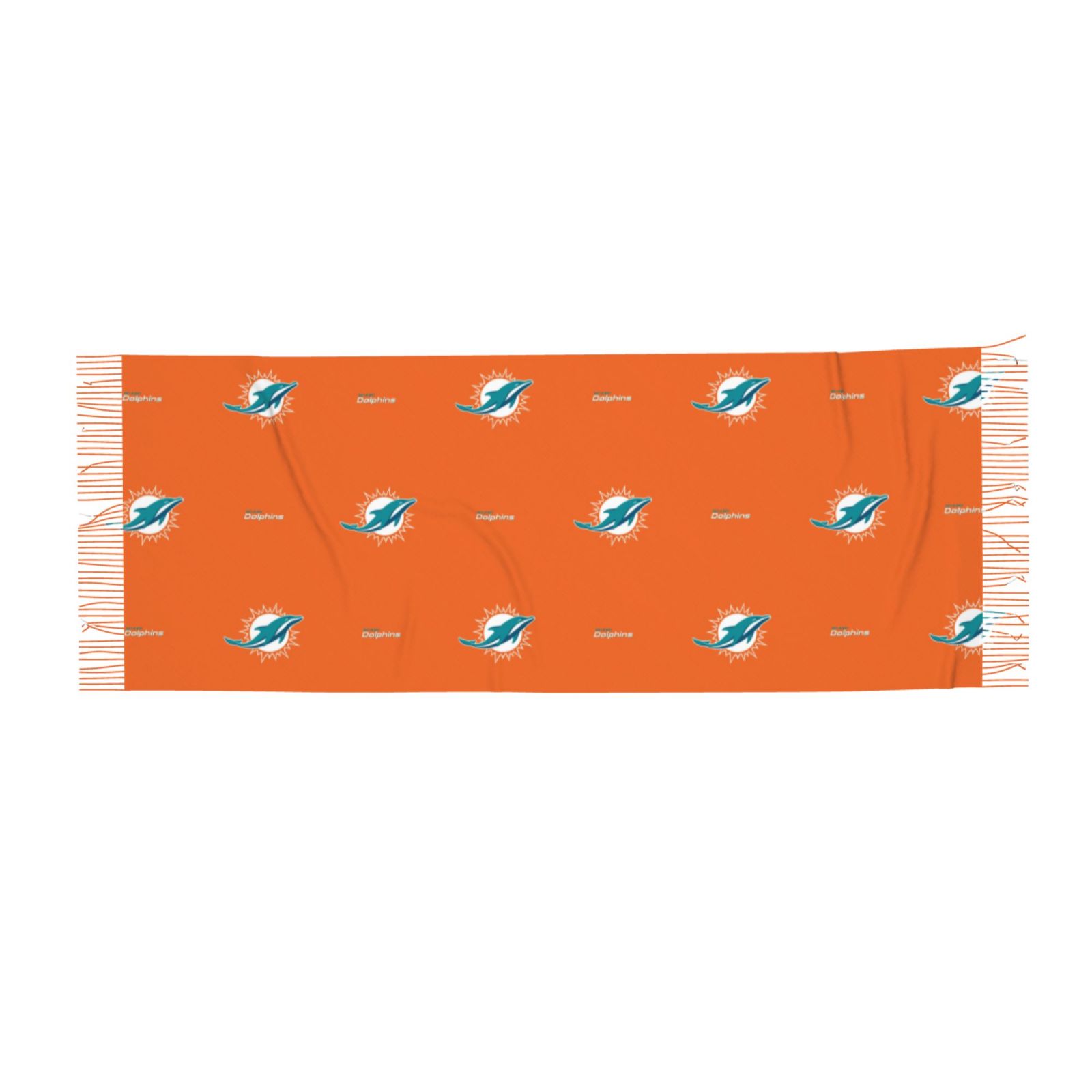Dolphins Football Team Warm Tassel Scarf for Men and Women Winter Warm ...