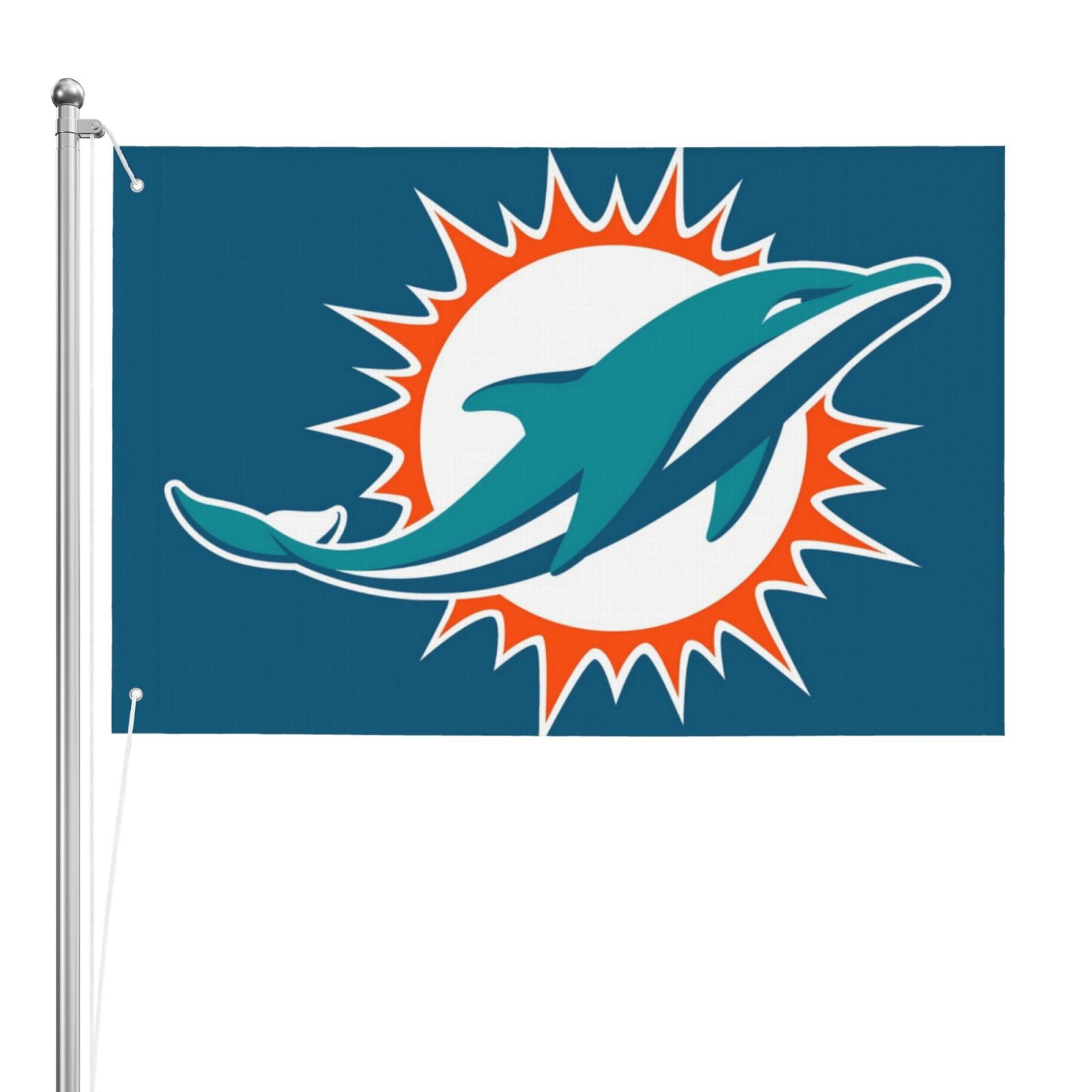 Dolphins Three Layer personalized Double Sided Flag Football Fans ...
