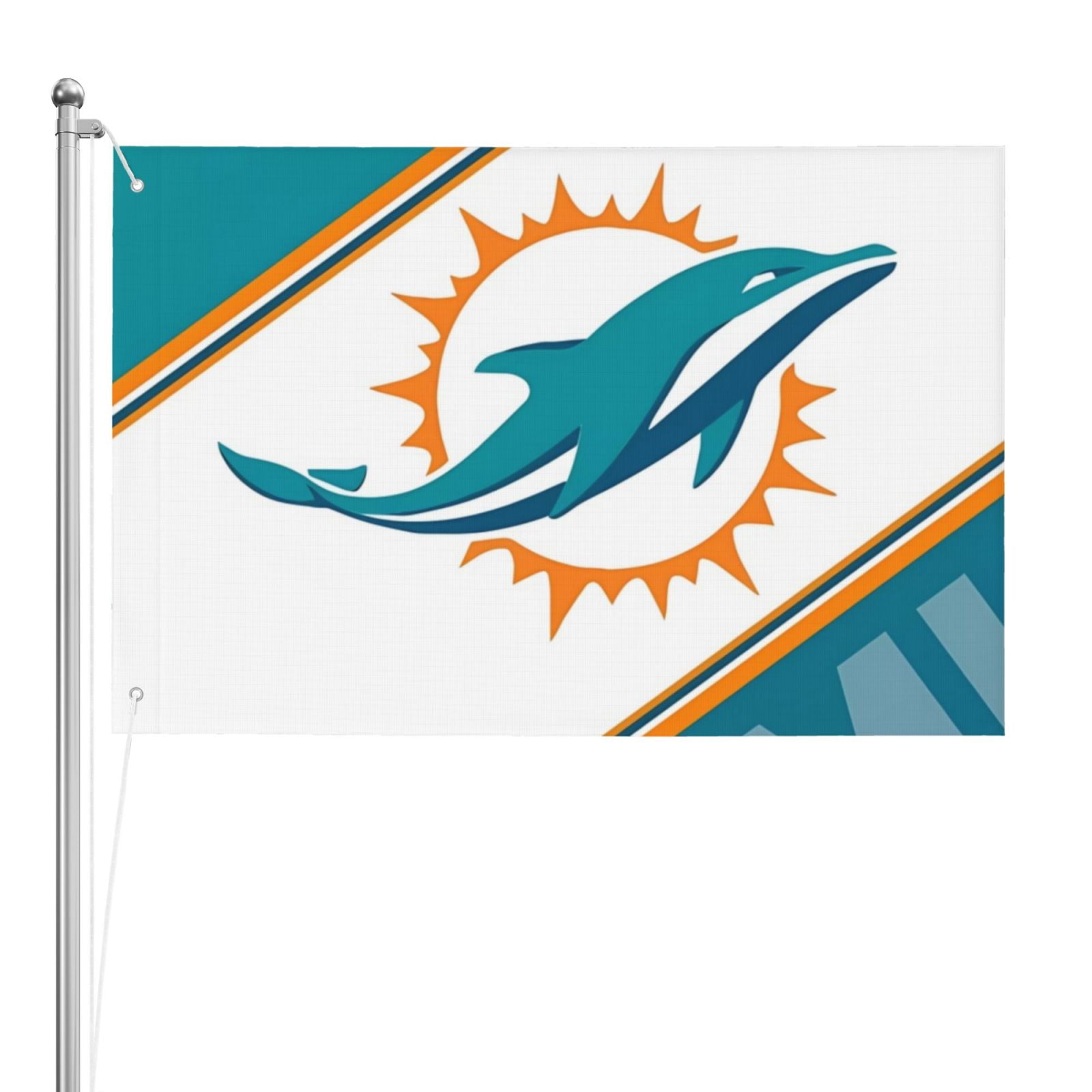 Dolphins Three Layer personalized Double Sided Flag Football Fans ...