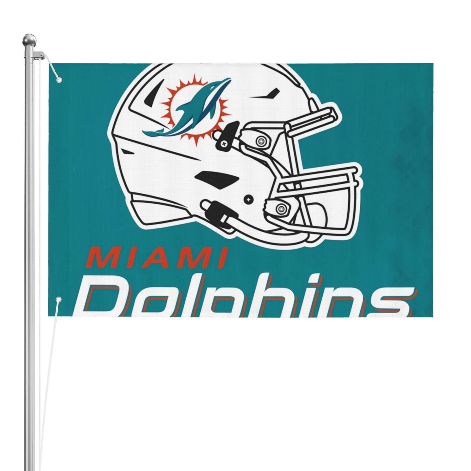 Dolphins Three Layer personalized Double Sided Flag Football Fans ...