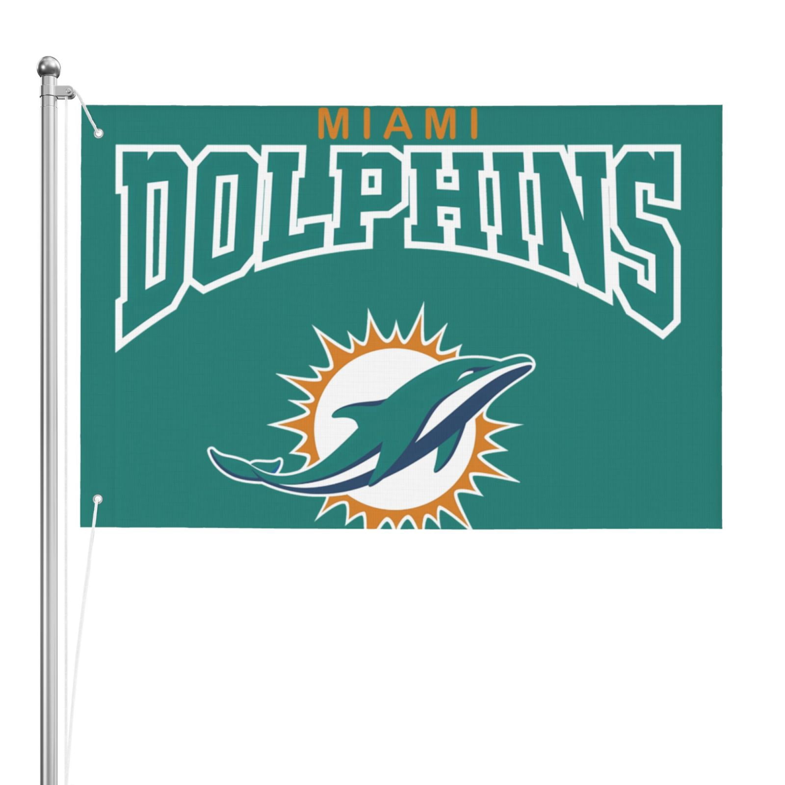 Dolphins Three Layer personalized Double Sided Flag Football Fans ...