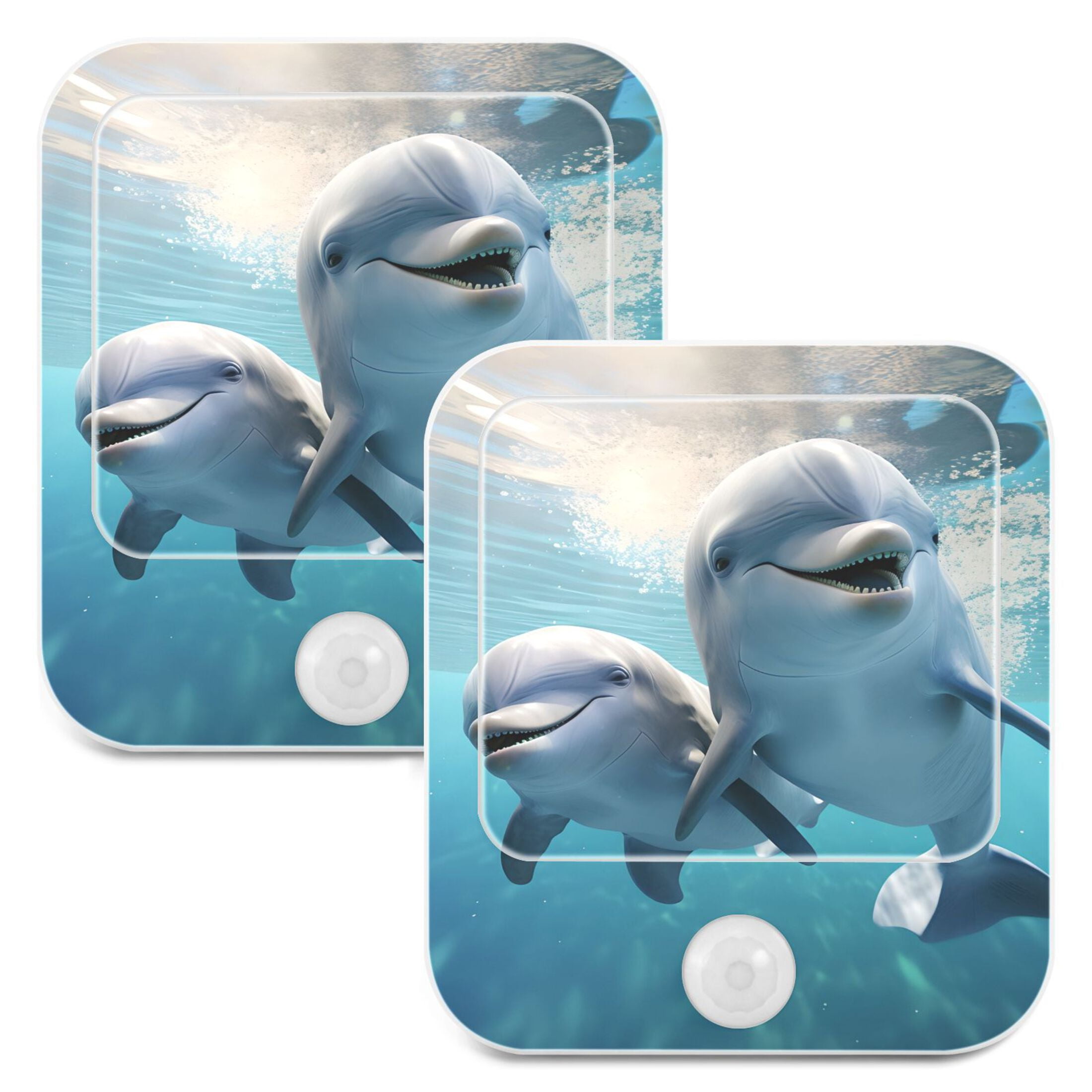 Dolphins under Water LED Motion Sensor Night Light Plug into Wall 2 ...