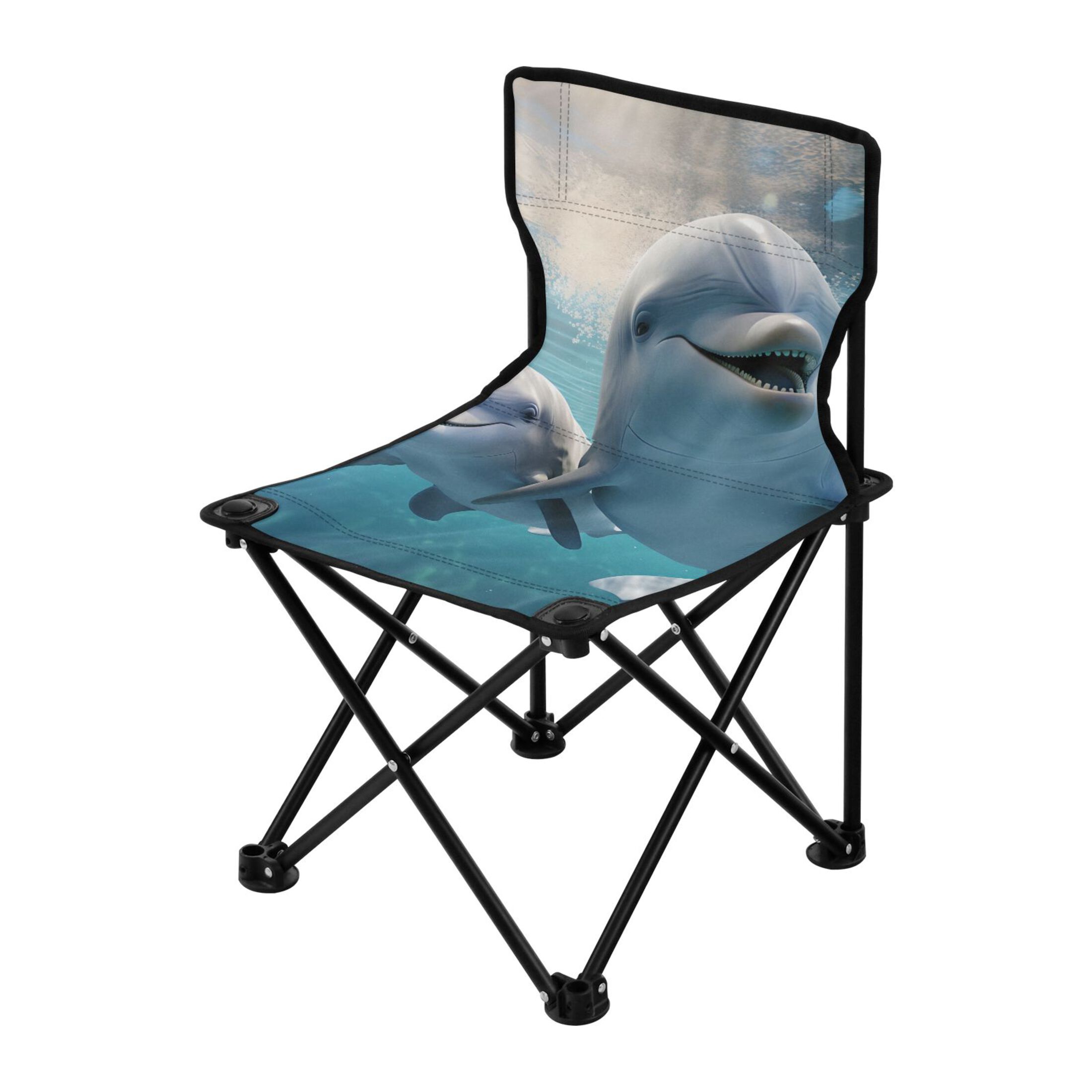 Dolphins under Water Portable Camping Chair Small for Kids Outdoor ...