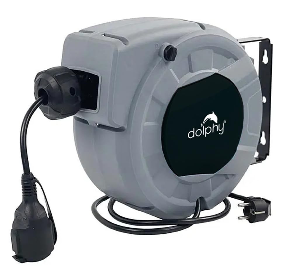 Dolphy Extension Cord Reel 10 M Auto Rewind Electric Cable Reel ...