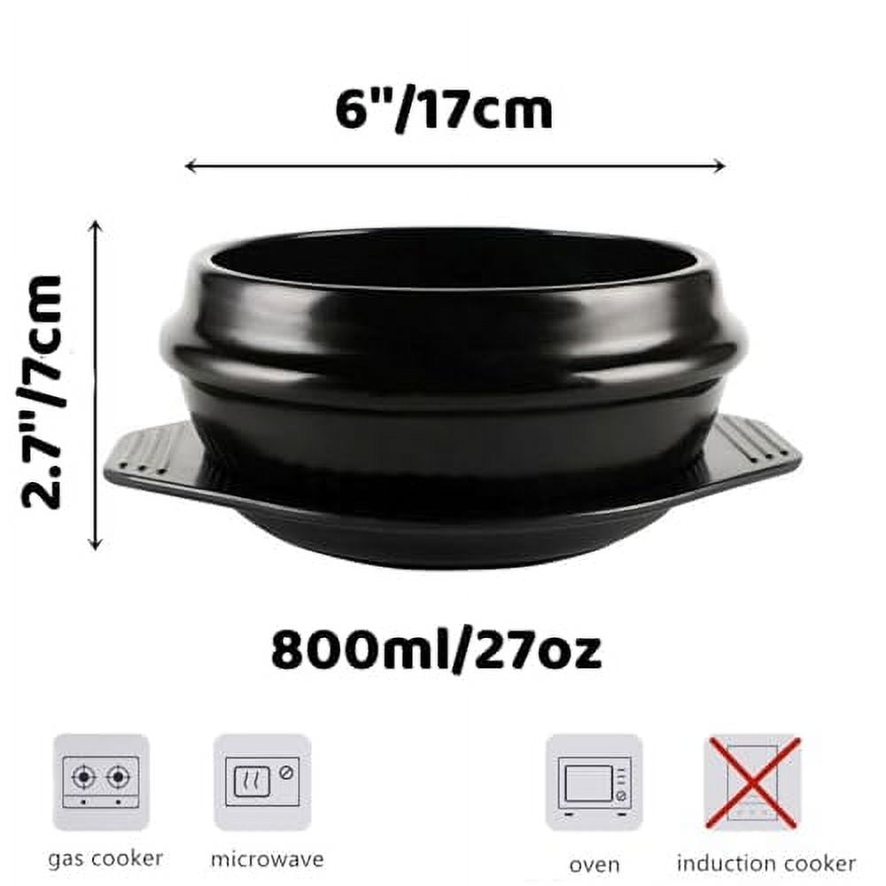 Dolsot Bibimbap Earthenware Stone Bowl, Korean Cooking Soup Ceramic Pot ...