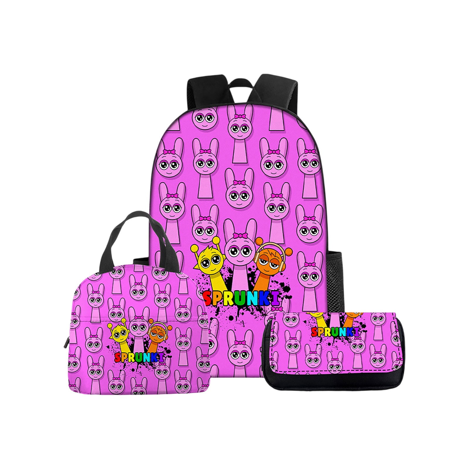 Dolzyy 3-Piece Anime Sprunki Backpack Set - Stylish Sprunki School ...