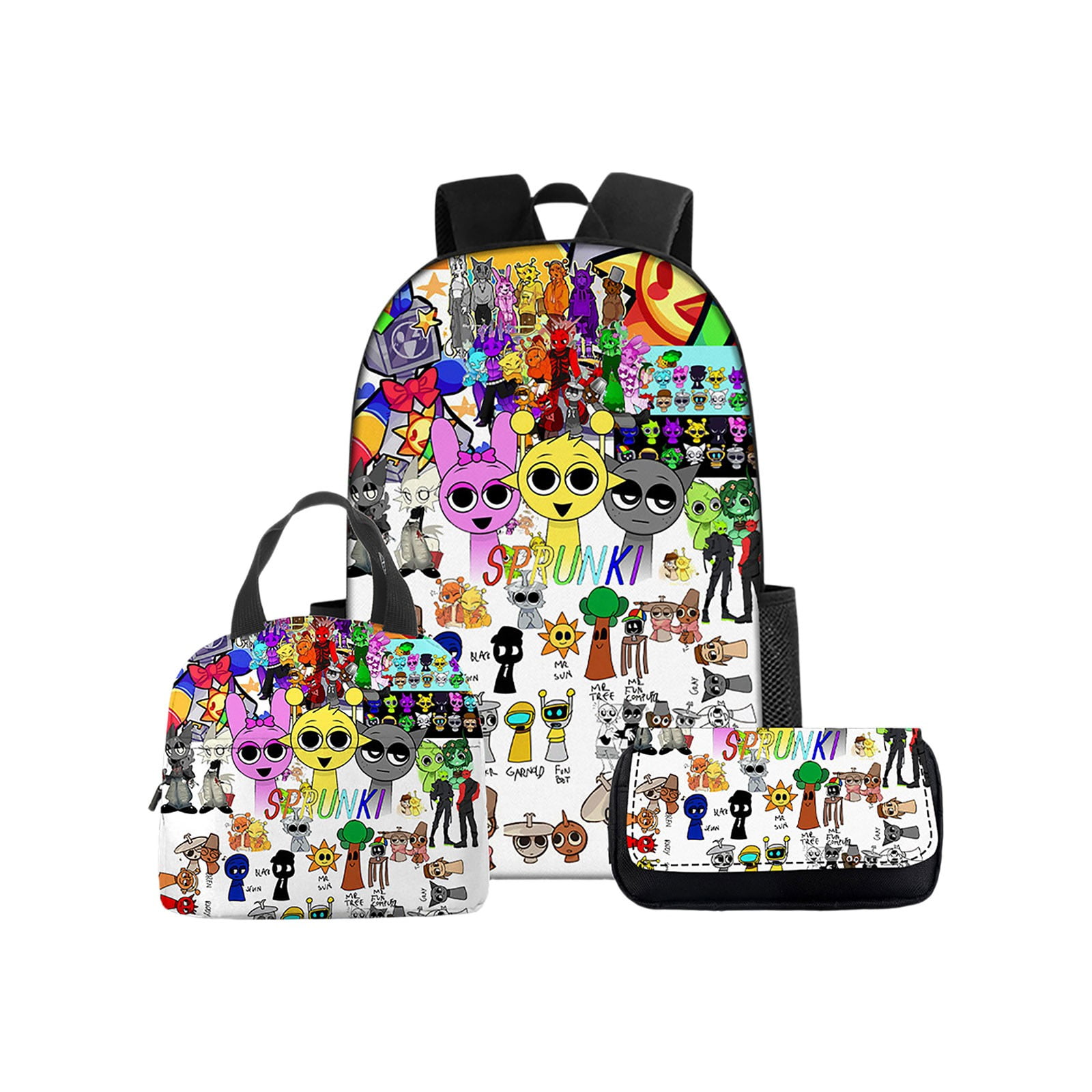 Dolzyy 3-Piece Anime Sprunki Backpack Set - Stylish Sprunki School ...