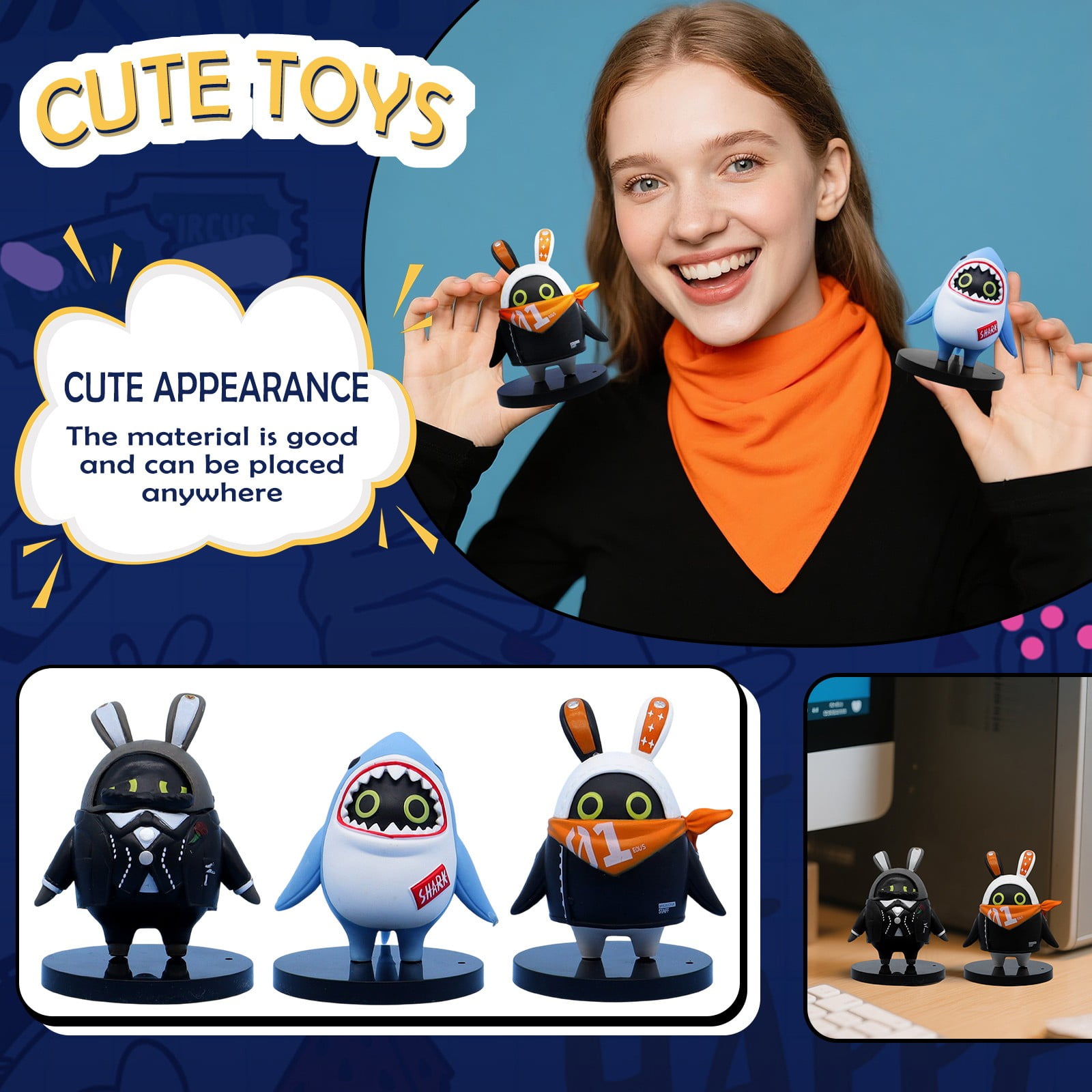 Dolzyy Zenless Zone Zero Action Figures Toys, 3.94" Sharkboo Bangboo ...