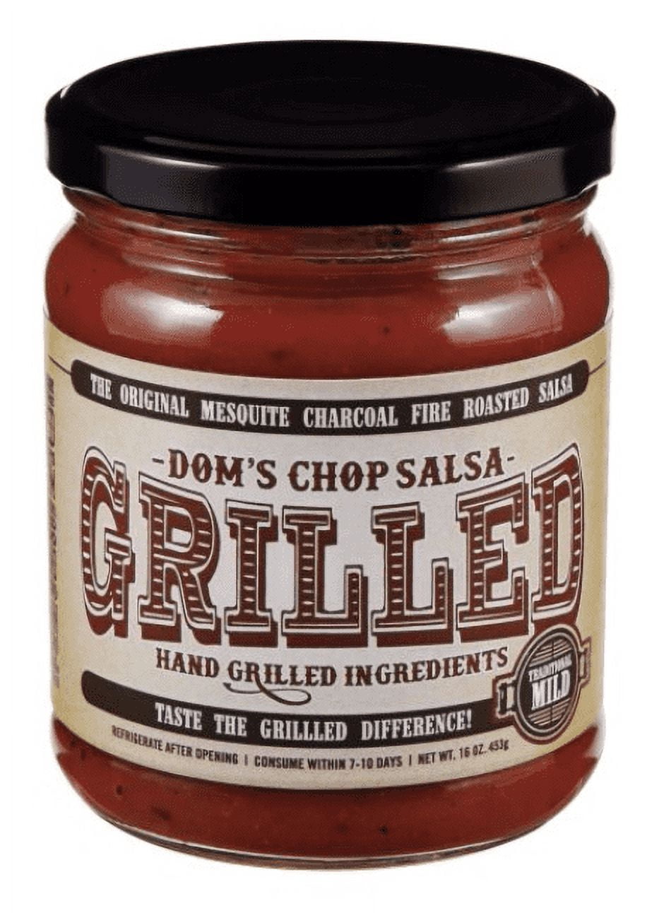 Dom's Chop Salsa Grilled Traditional Mild Salsa, 16 Ounce Jar - Walmart.com