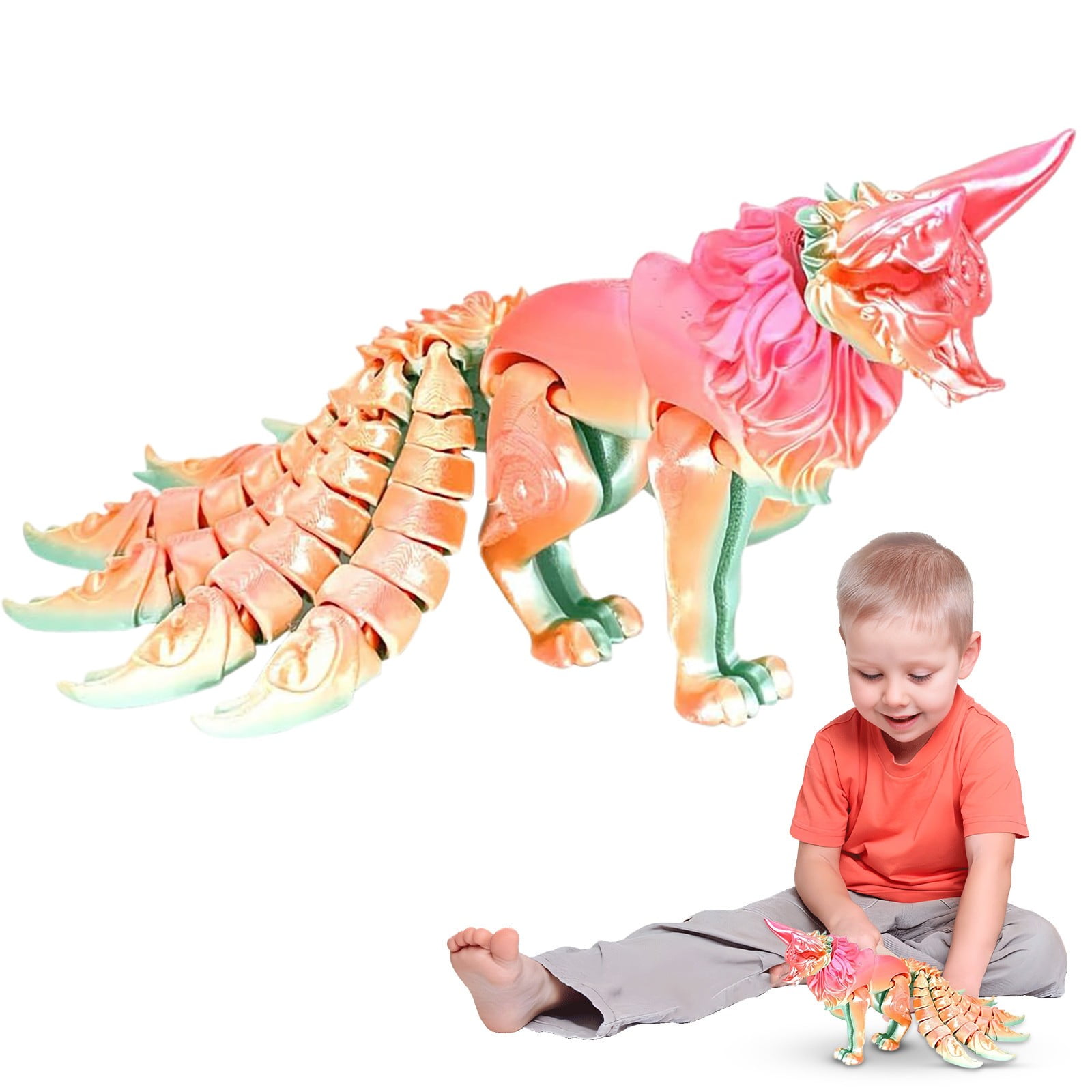 DomFun 3D Printed Articulated Fox Model Kit with Movable Joints ...