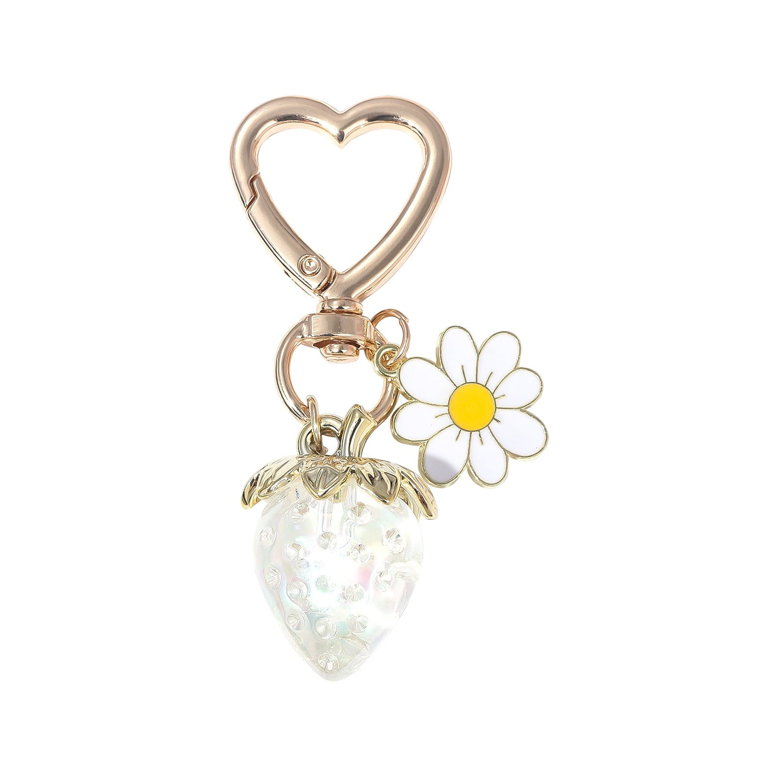 DomFun Adorable Strawberry Bag Charm Keychain - Sweetheart Design Purse ...