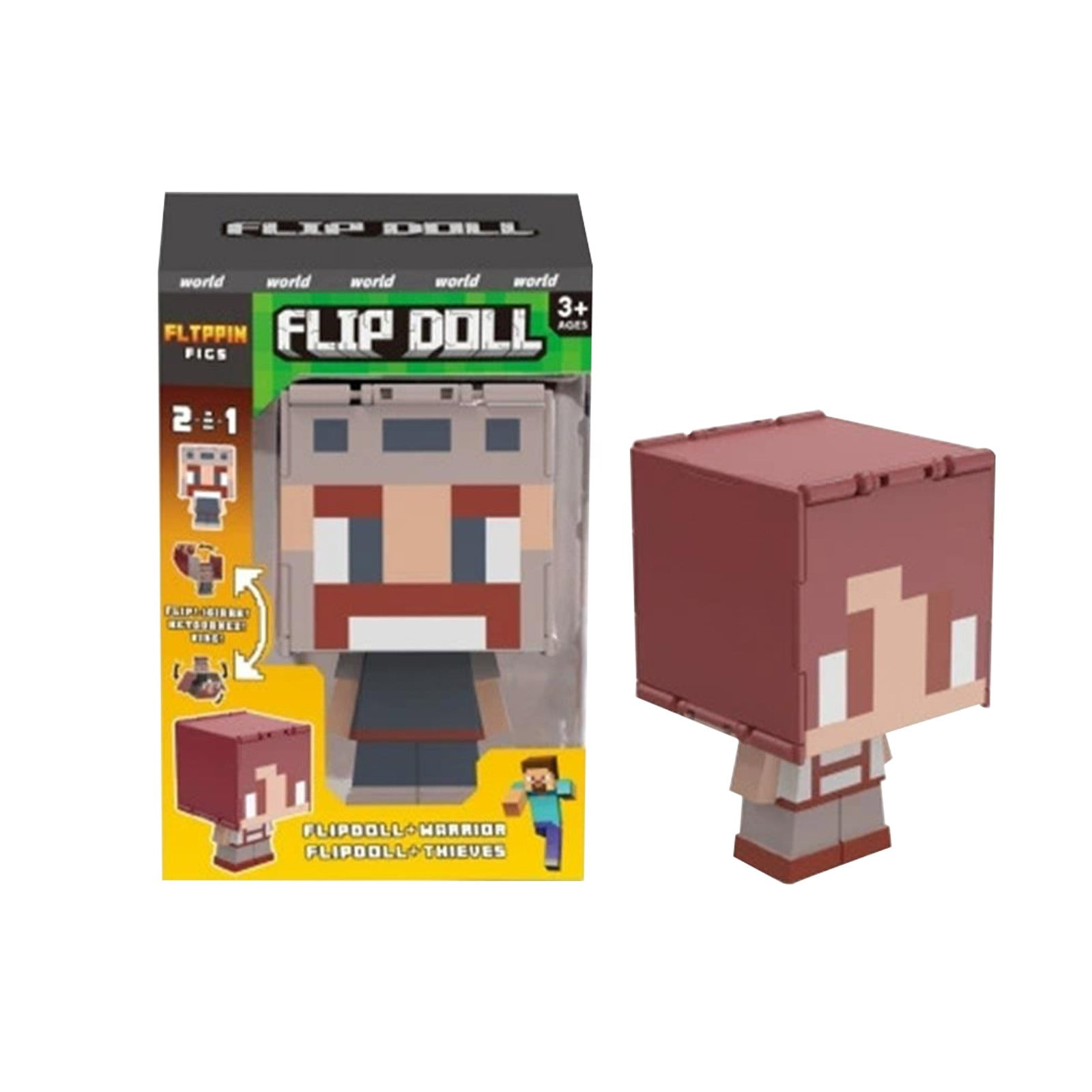 DomFun Minecraft Flippin’ Adventure Figs - 3.75" Poseable Toys with ...