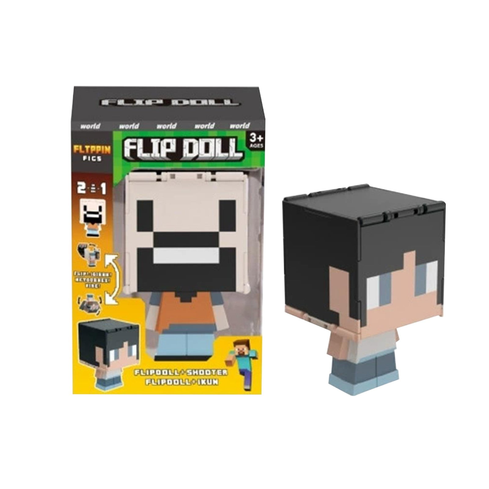 DomFun Pixel Perfect Minecraft Action Figures - Flippin’ Figs 3.75" Set ...