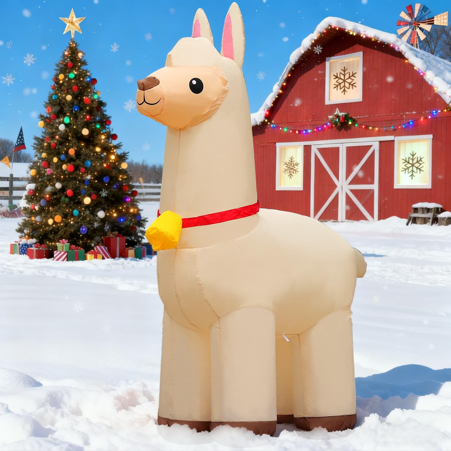 DomKom 6FT Alpaca Llama Inflatables Christmas Spring, Farm Ranch Blow ...