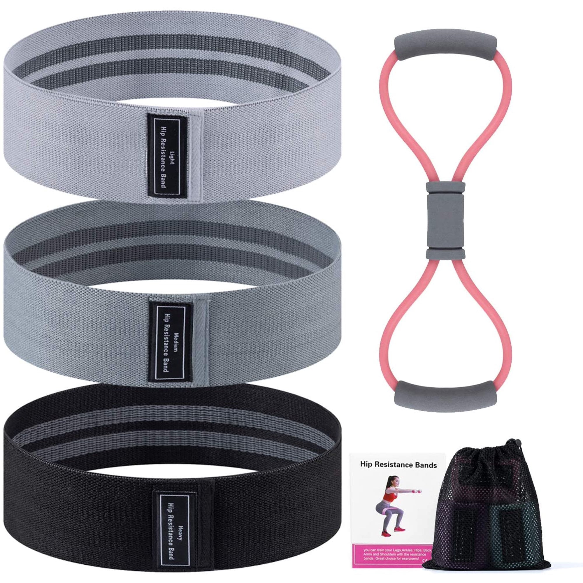 DomKom Exercise Resistance Bands for Butt and Legs,Upgrade Fabric Anti ...