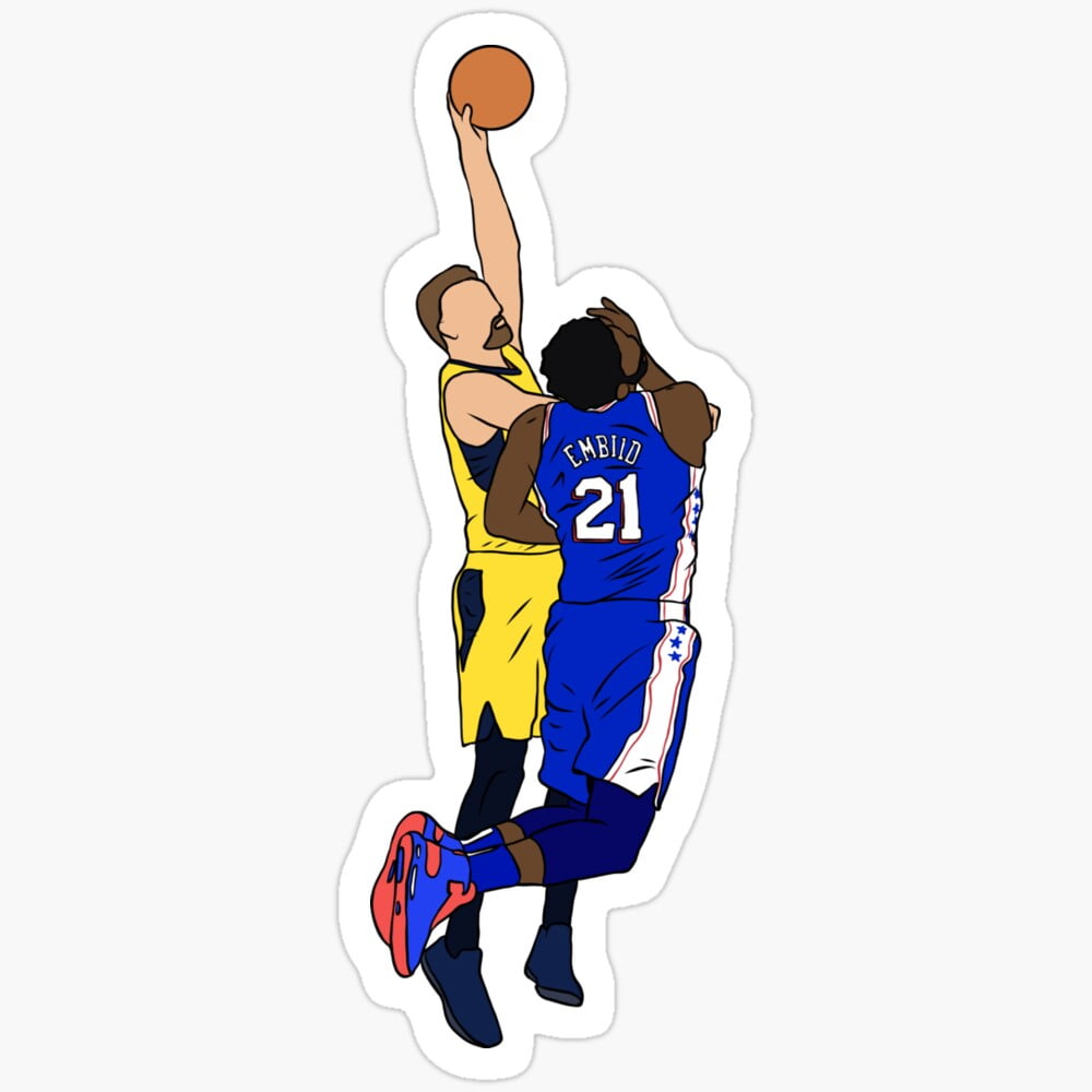 Domantas Sabonis Dunks On Joel Embiid Sticker Phone Decal Water Bottle ...