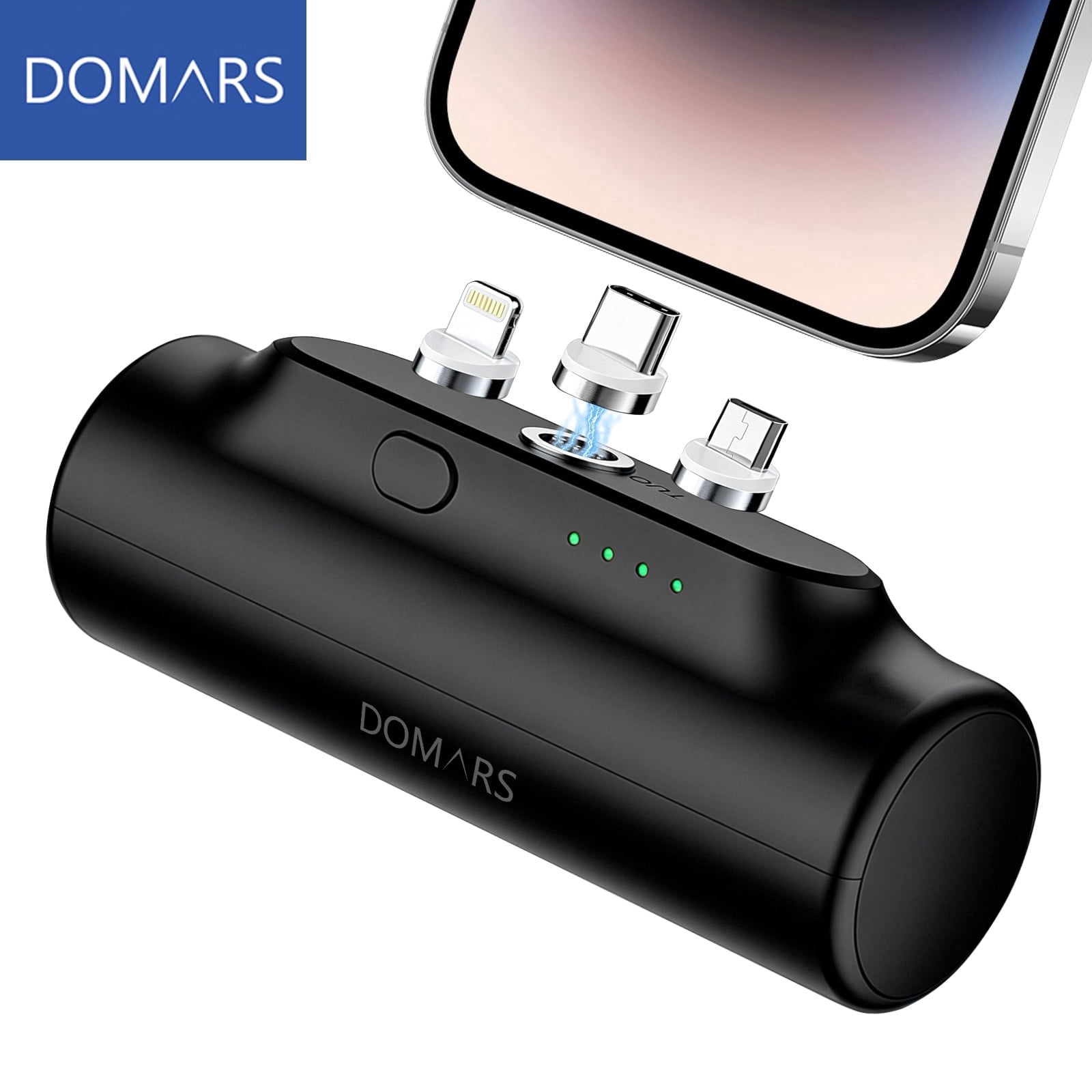 Domars 3000mAh Magnetic Power Bank, Ultra Light 60g Portable Charger ...