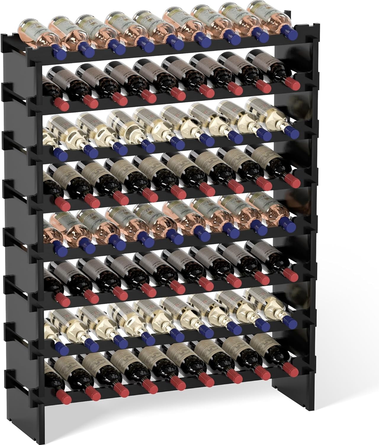 Domax Wine Rack Freestanding Floor - 8 Tiers Wine Bottle Holder 72 ...