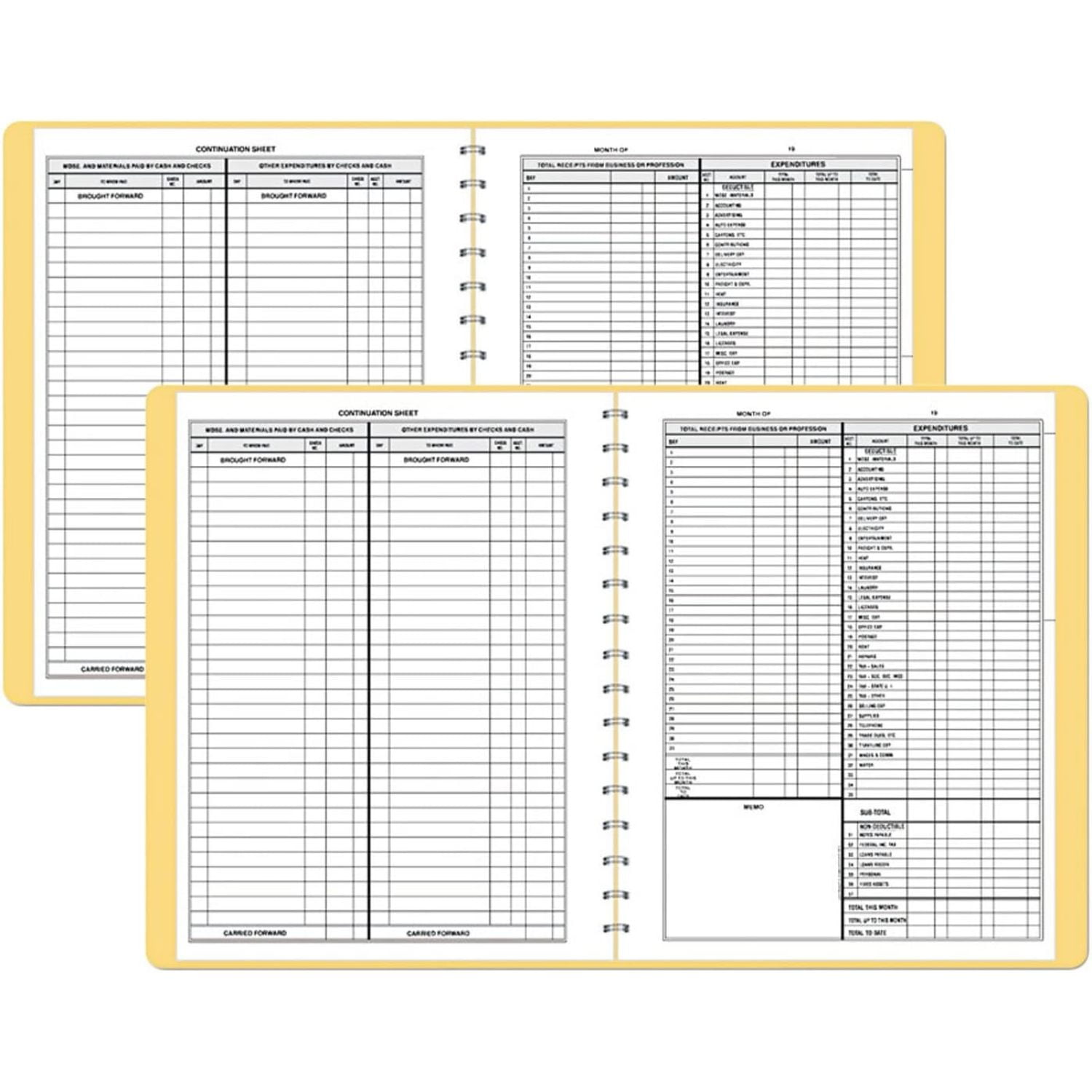 Dome 612 Bookkeeping Record, Tan Vinyl Cover, 128 Pages, 8 1/2 x 11 ...
