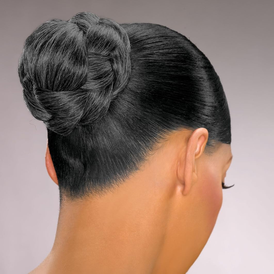 Dome B Hairpiece Color 1B - Foxy Silver Wigs Wide Braided Chignon Comb ...
