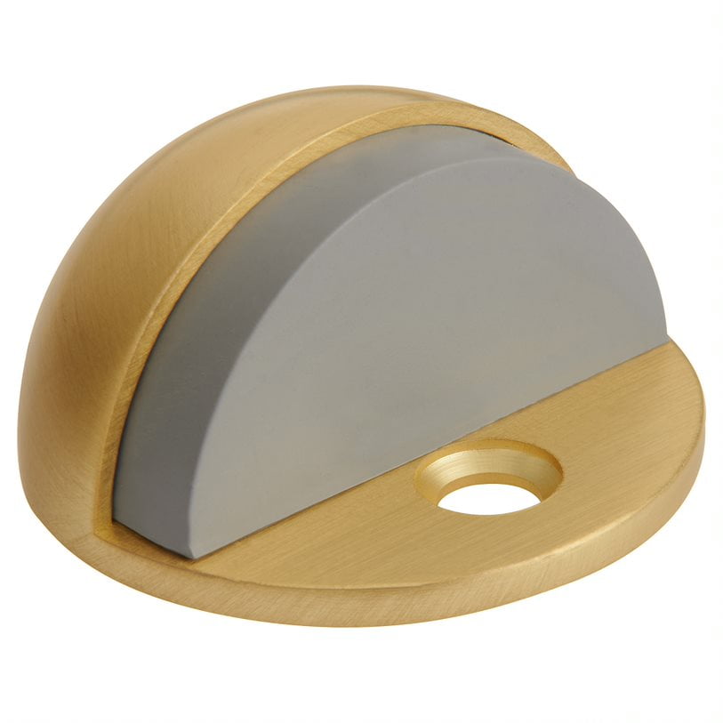 Dome Door Stop Wall Protectors with Rubber Stopper – Satin Brass Floor ...