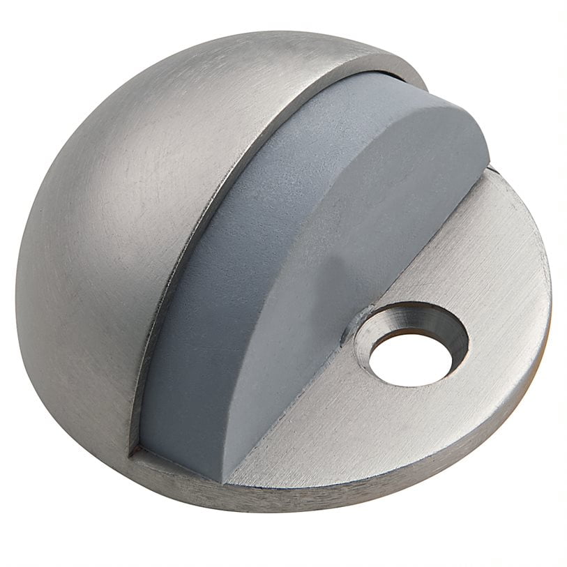 Dome Door Stop Wall Protectors with Rubber Stopper – Satin Nickel Floor ...